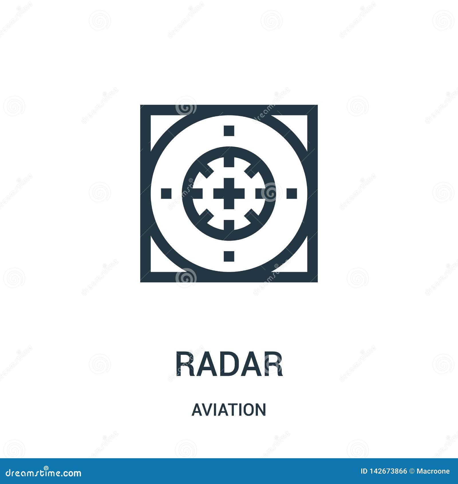 Radar Icon Vector from Aviation Collection. Thin Line Radar Outline ...