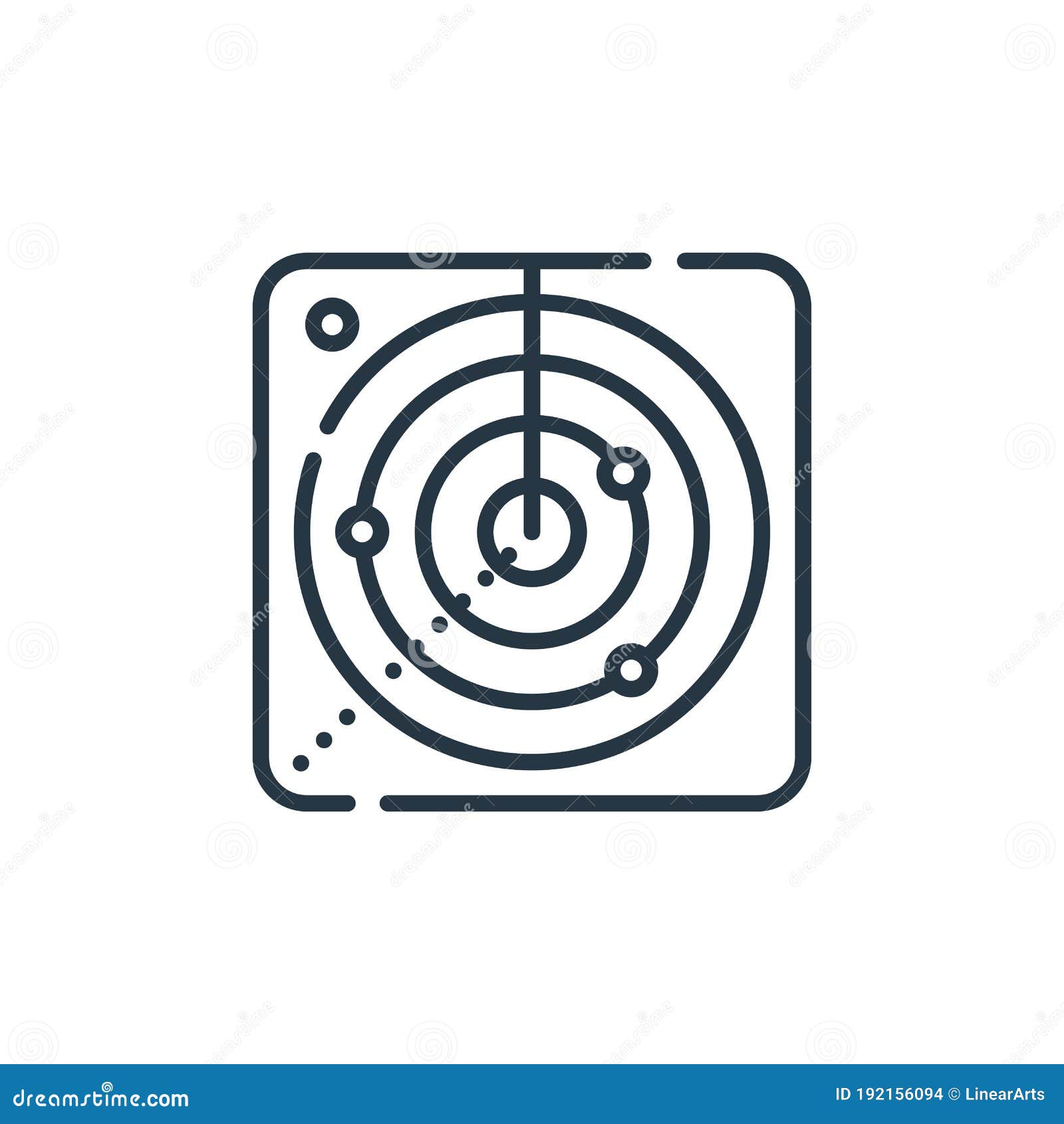 Radar Icon Vector from Location Concept. Thin Line Illustration of ...