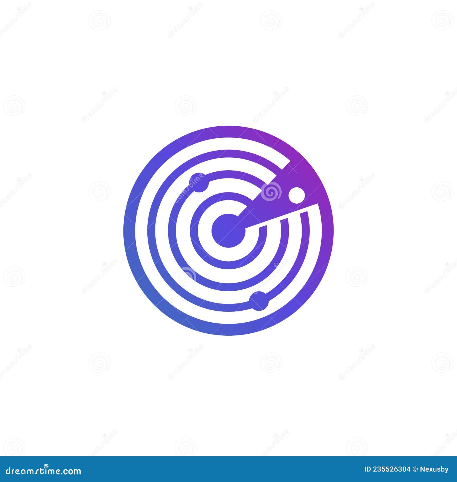 Radar Icon, Vector Logo on White Stock Vector - Illustration of scan ...