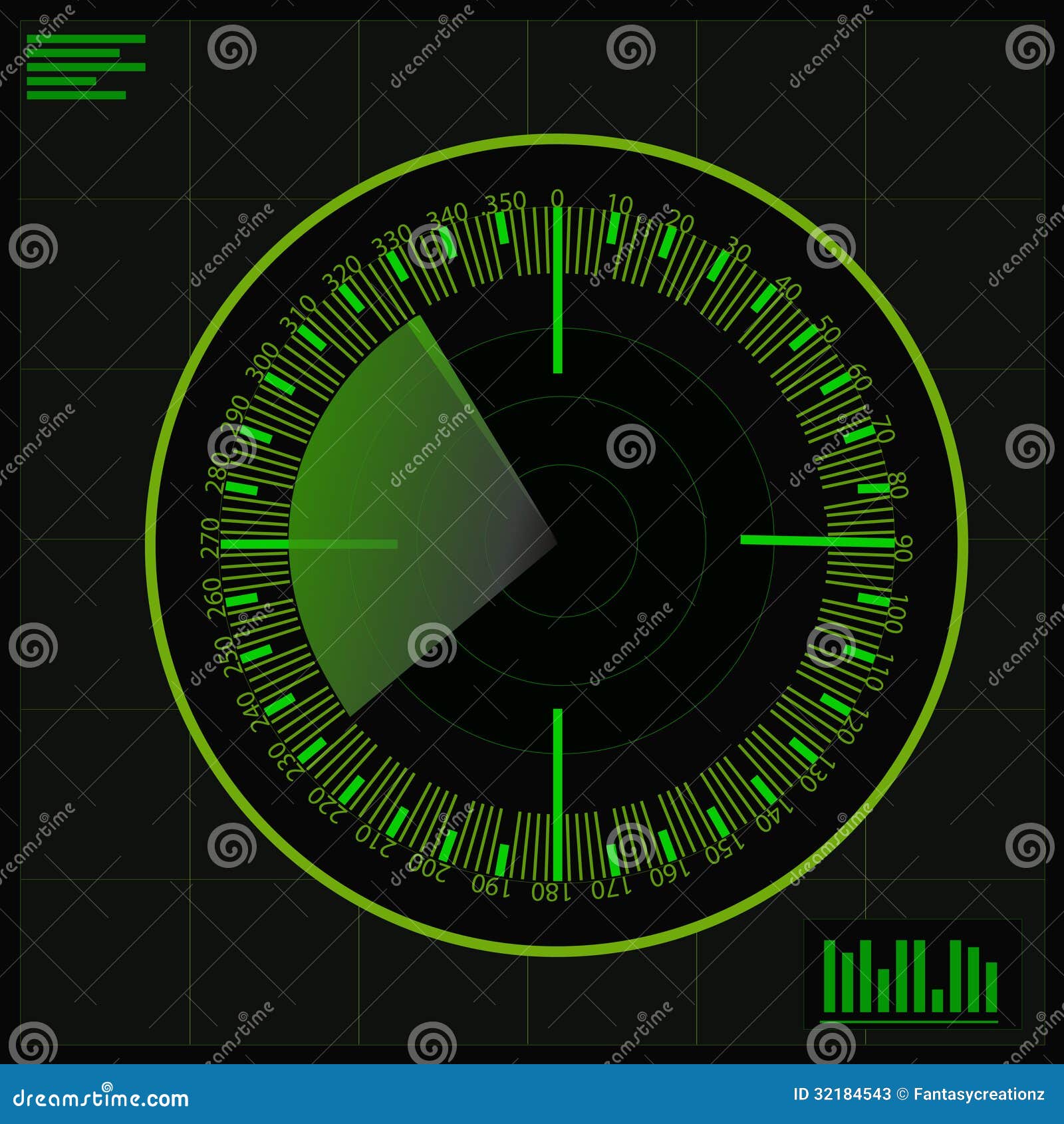 Radar stock vector. Illustration of physics, missile - 32184543