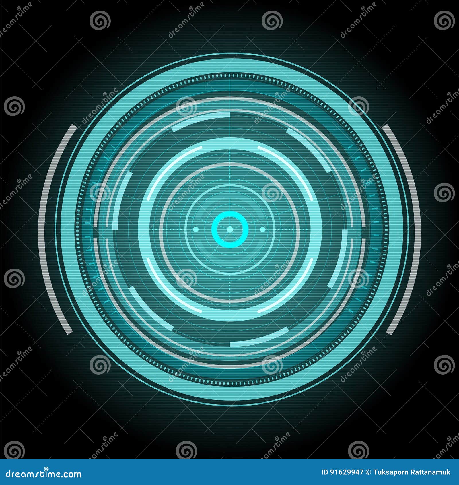 Radar Interface Future Vector Illustration | CartoonDealer.com #92107576