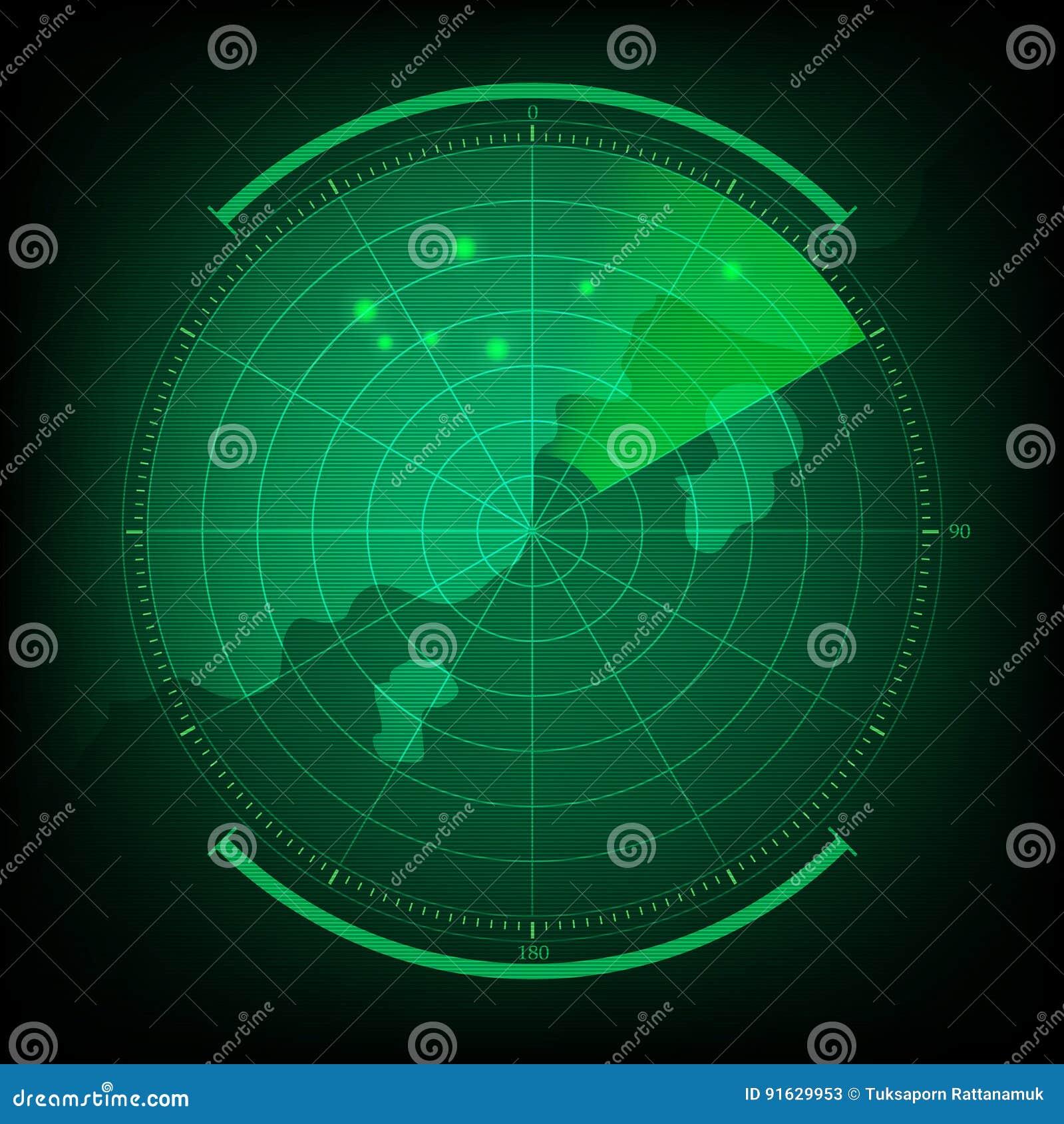 Radar interface future stock vector. Illustration of science - 91629953