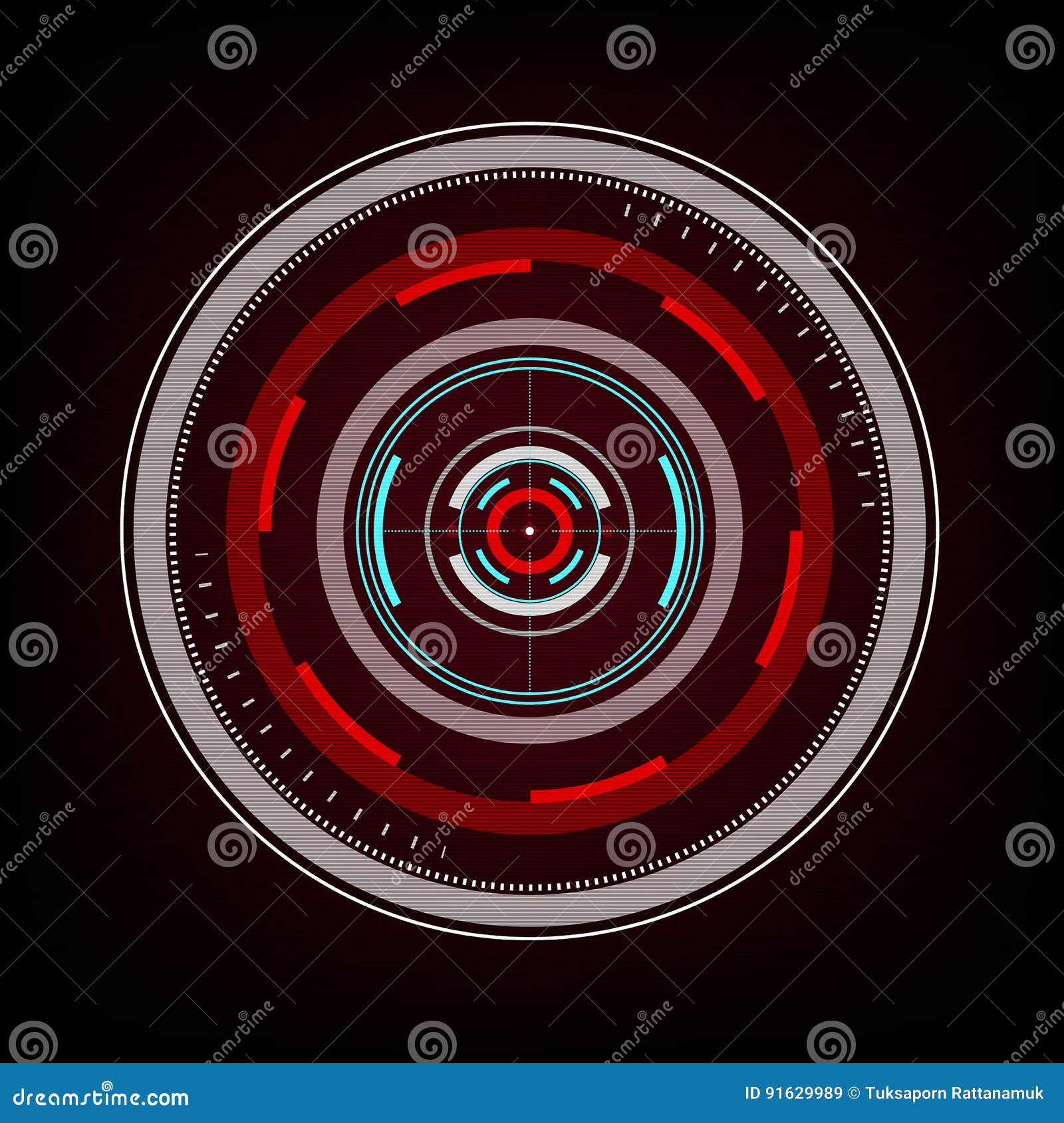Radar interface future stock vector. Illustration of icon - 91629989