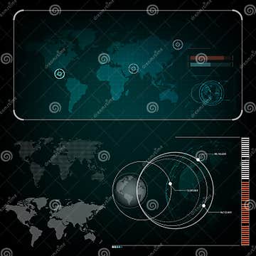 Radar interface future stock vector. Illustration of system - 92105535