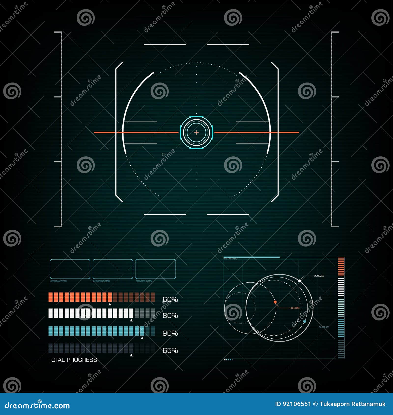 Radar interface future stock vector. Illustration of user - 92106551
