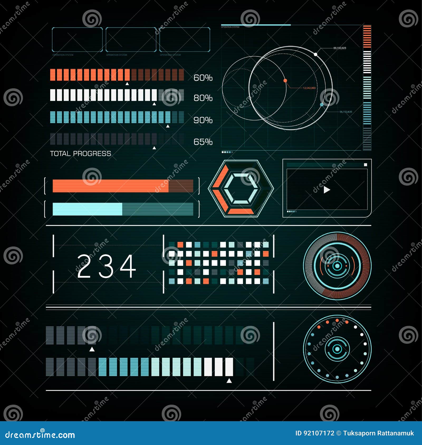 Radar interface future stock vector. Illustration of vector - 92107172