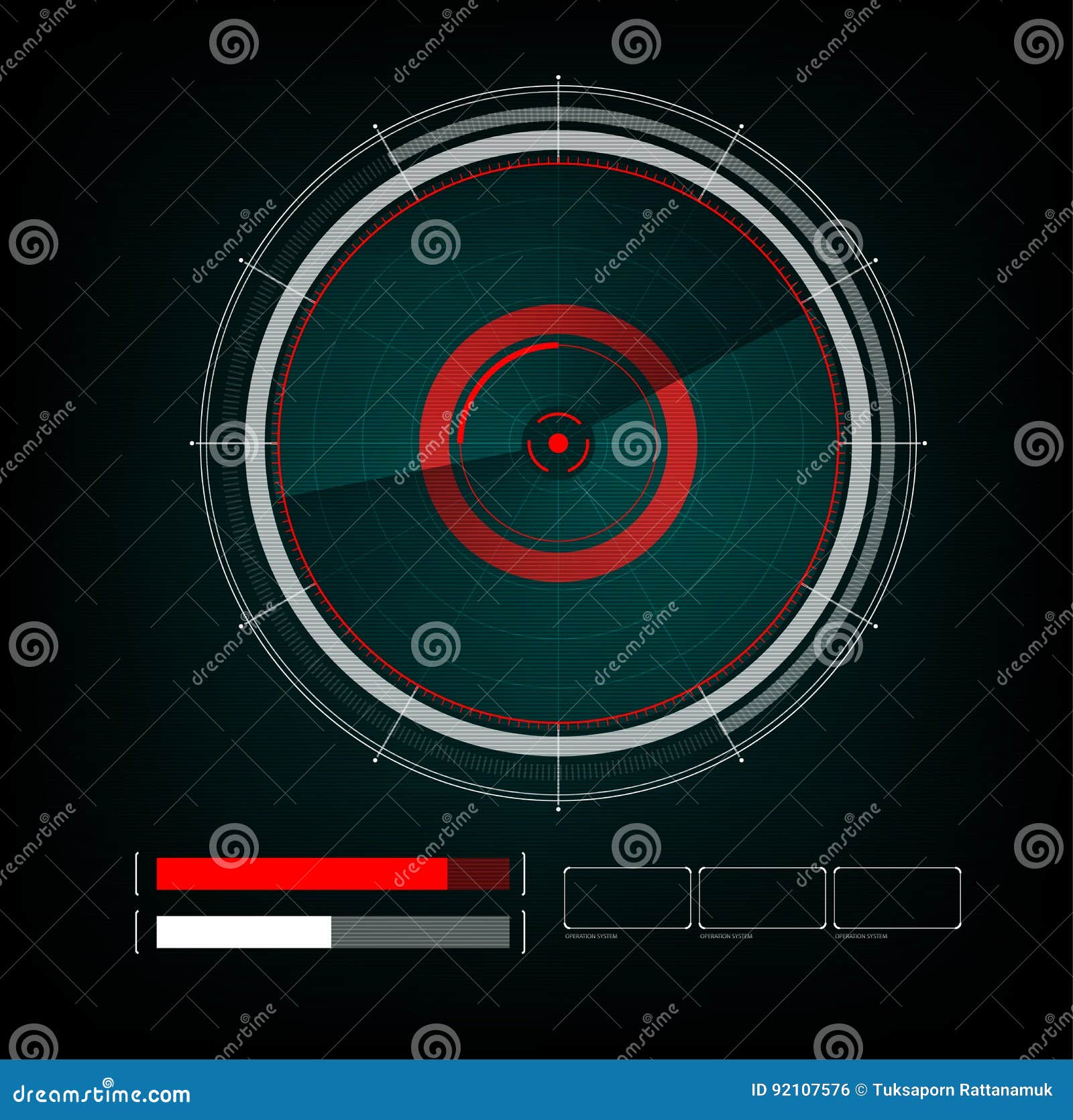 Radar interface future stock vector. Illustration of screen - 92107576