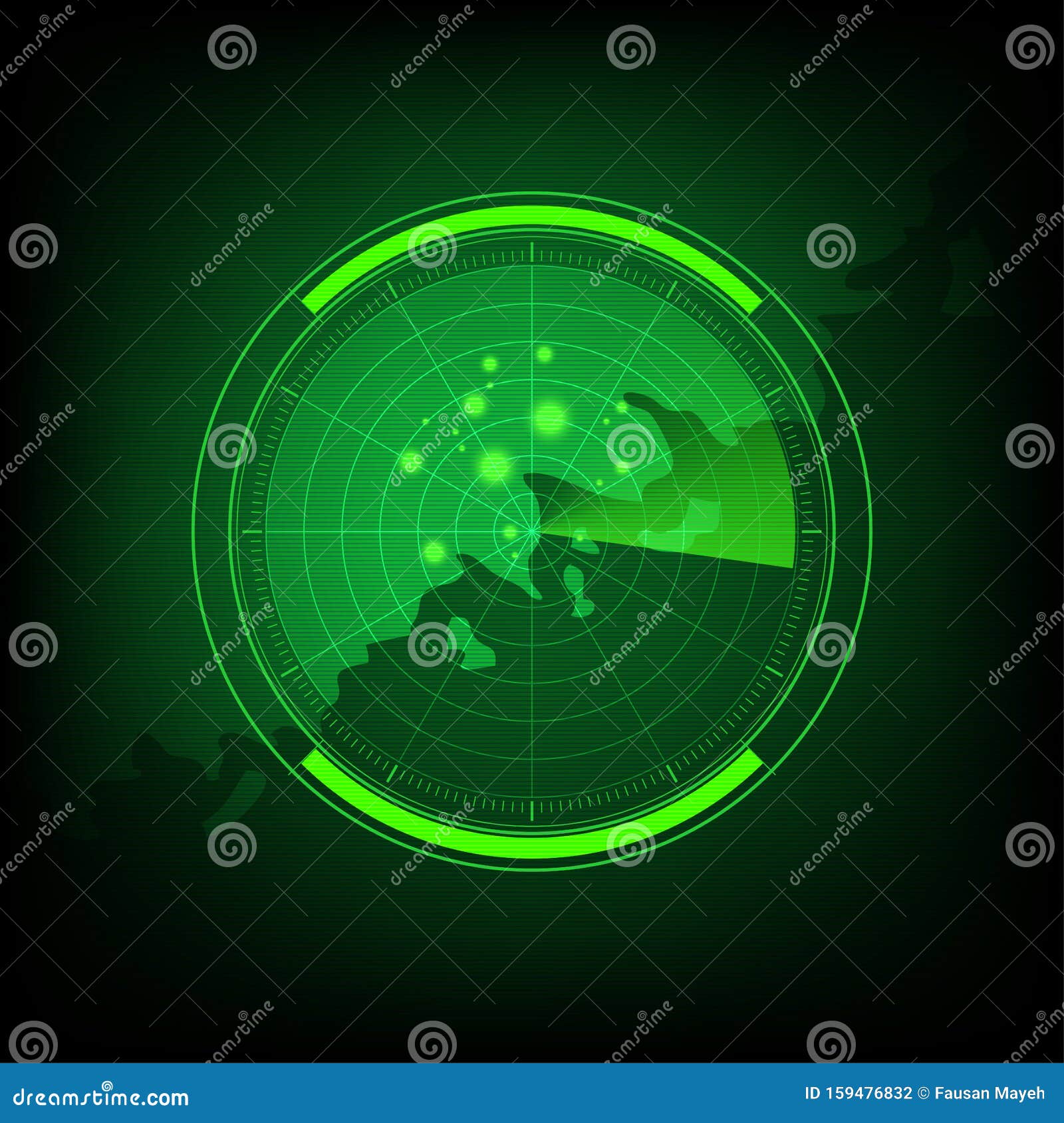 Radar Interface UI Future Design Graphic Illustration for Military and ...
