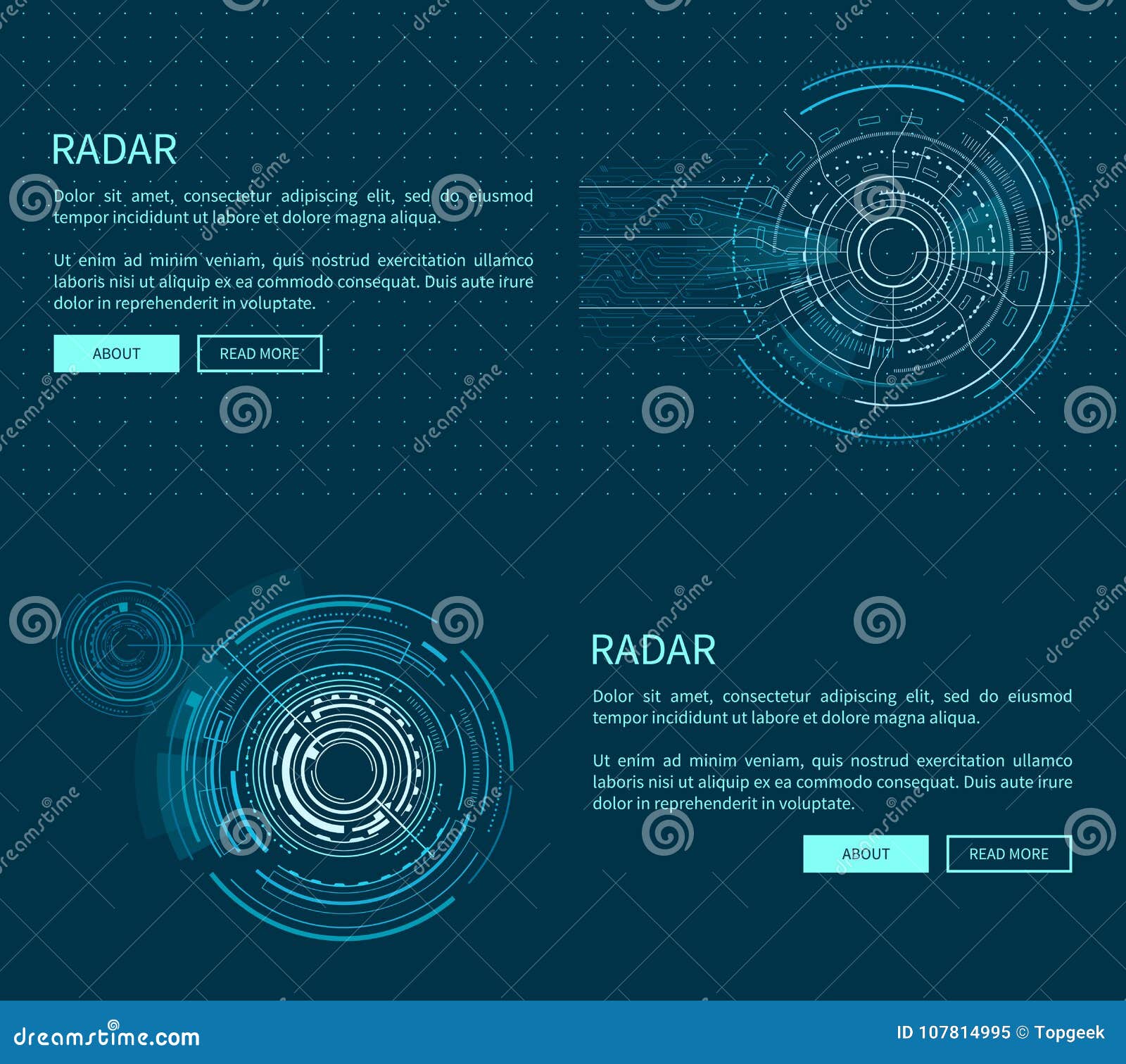 Radar Layout with Many Figures Vector Illustration Stock Vector ...