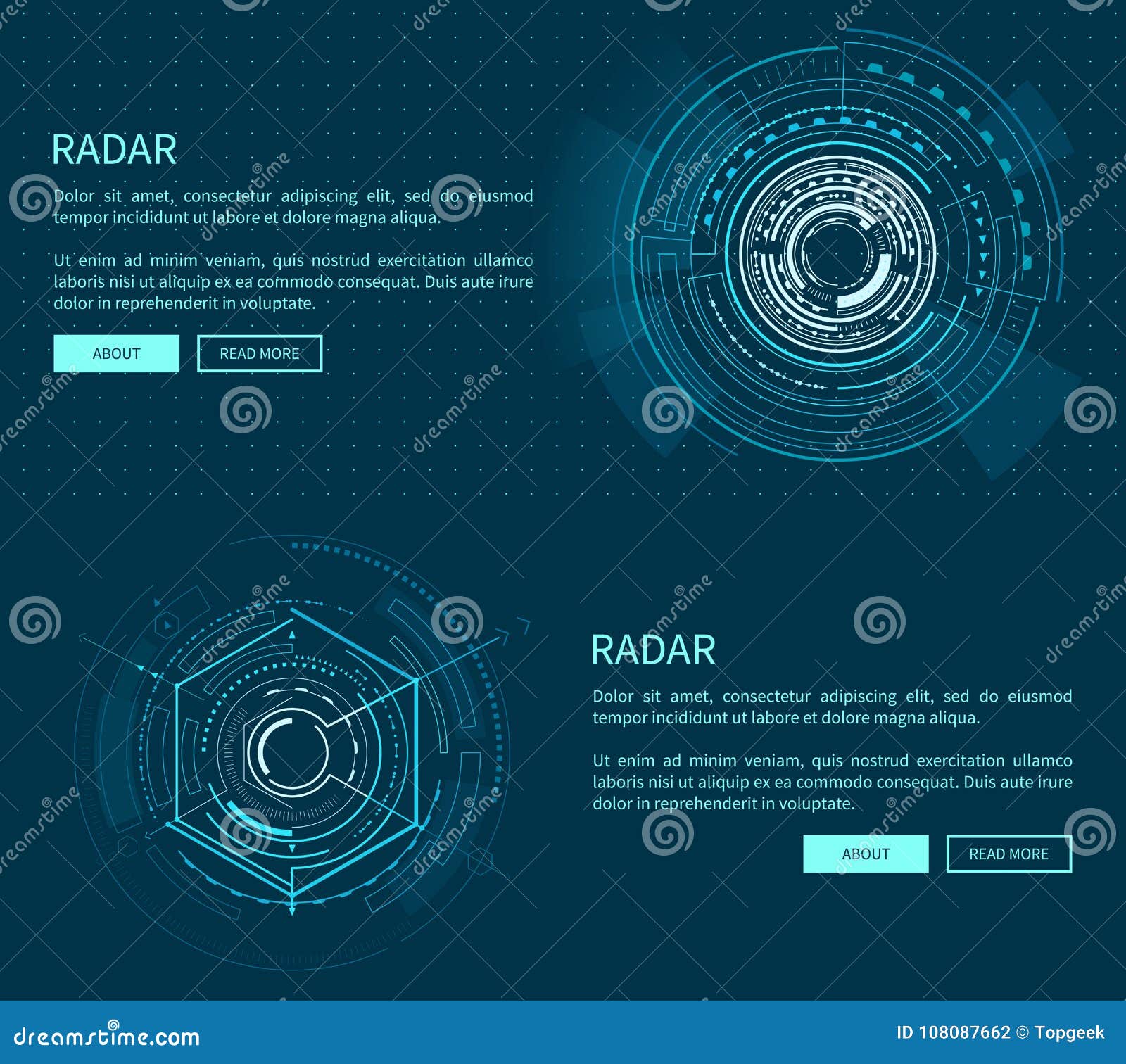 Radar Layout with Many Figures Vector Illustration Stock Vector ...