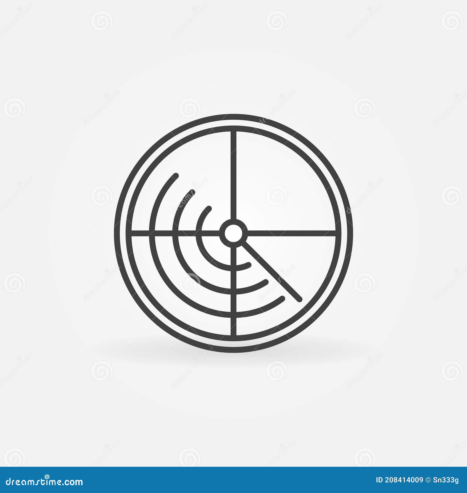 Radar Line Icon. Scan Linear Vector Concept Round Symbol Stock Vector ...