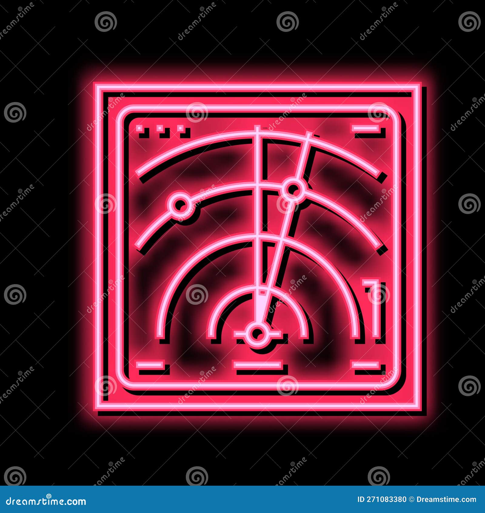Radar Location Technology Neon Glow Icon Illustration Stock Vector ...