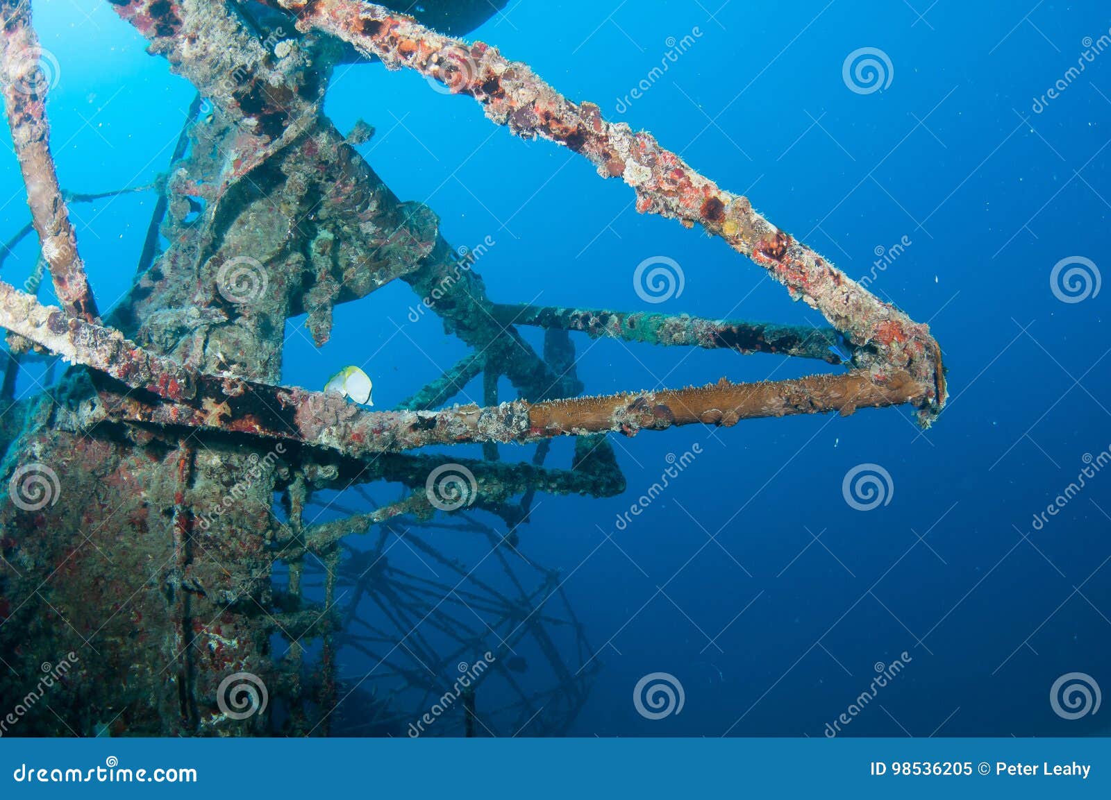 Radar Mast on the Artifical Reef Vandenberg Stock Image - Image of swim ...