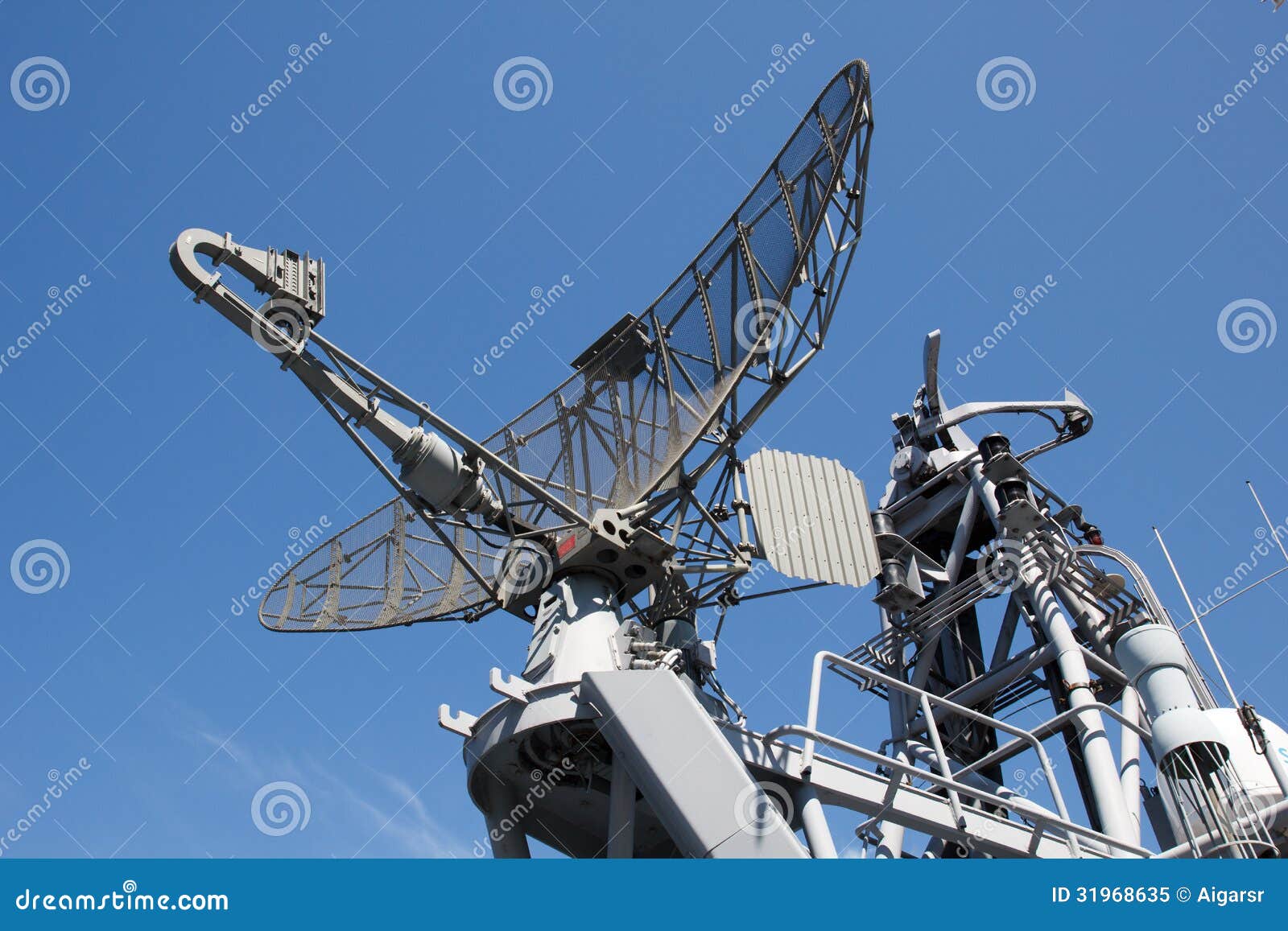 Radar on military ship stock image. Image of nautical - 31968635