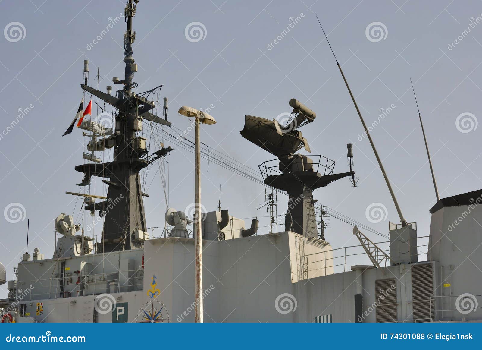 Radar on military ship stock photo. Image of weapon, aggression - 74301088