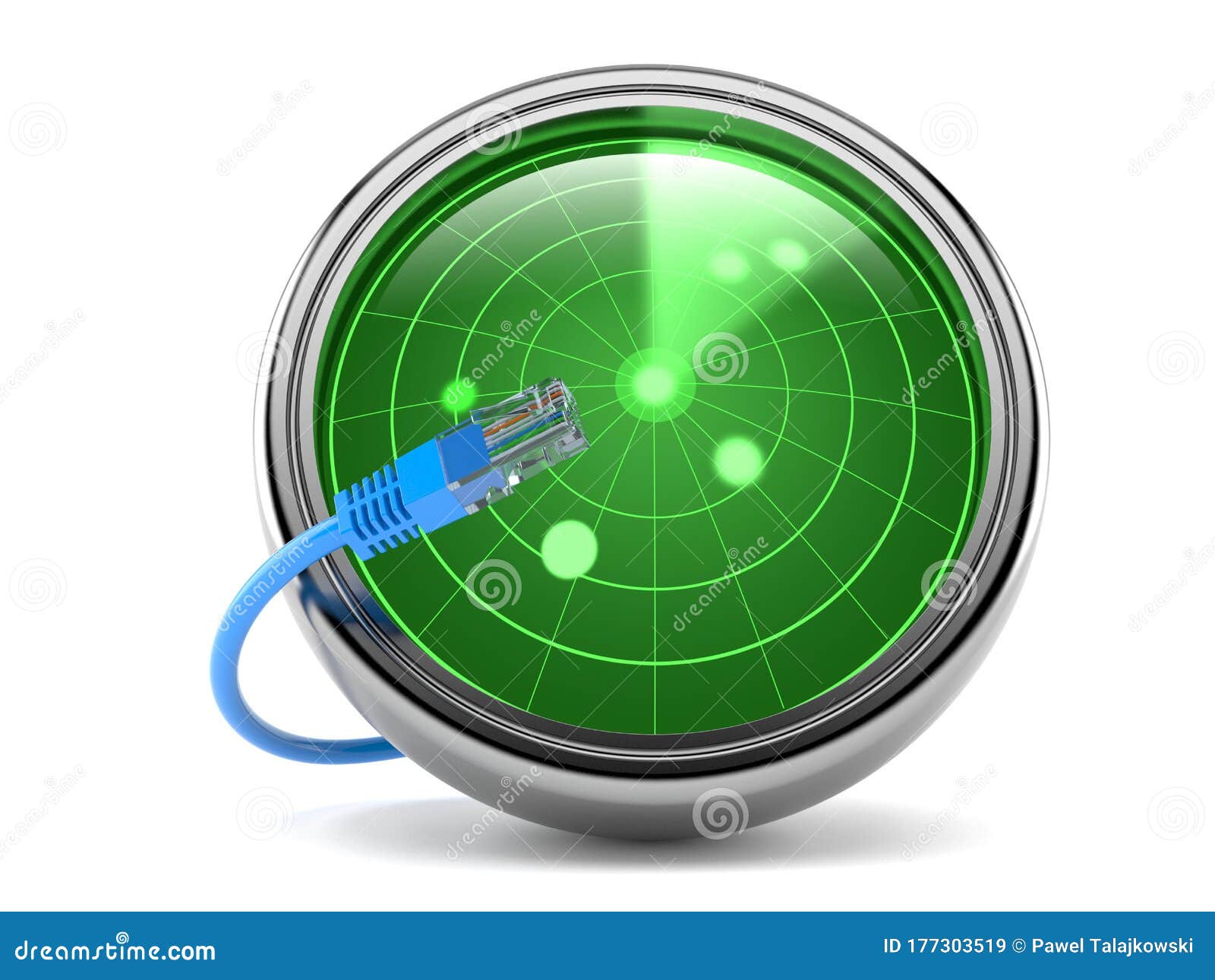Radar with network cable stock illustration. Illustration of computer ...