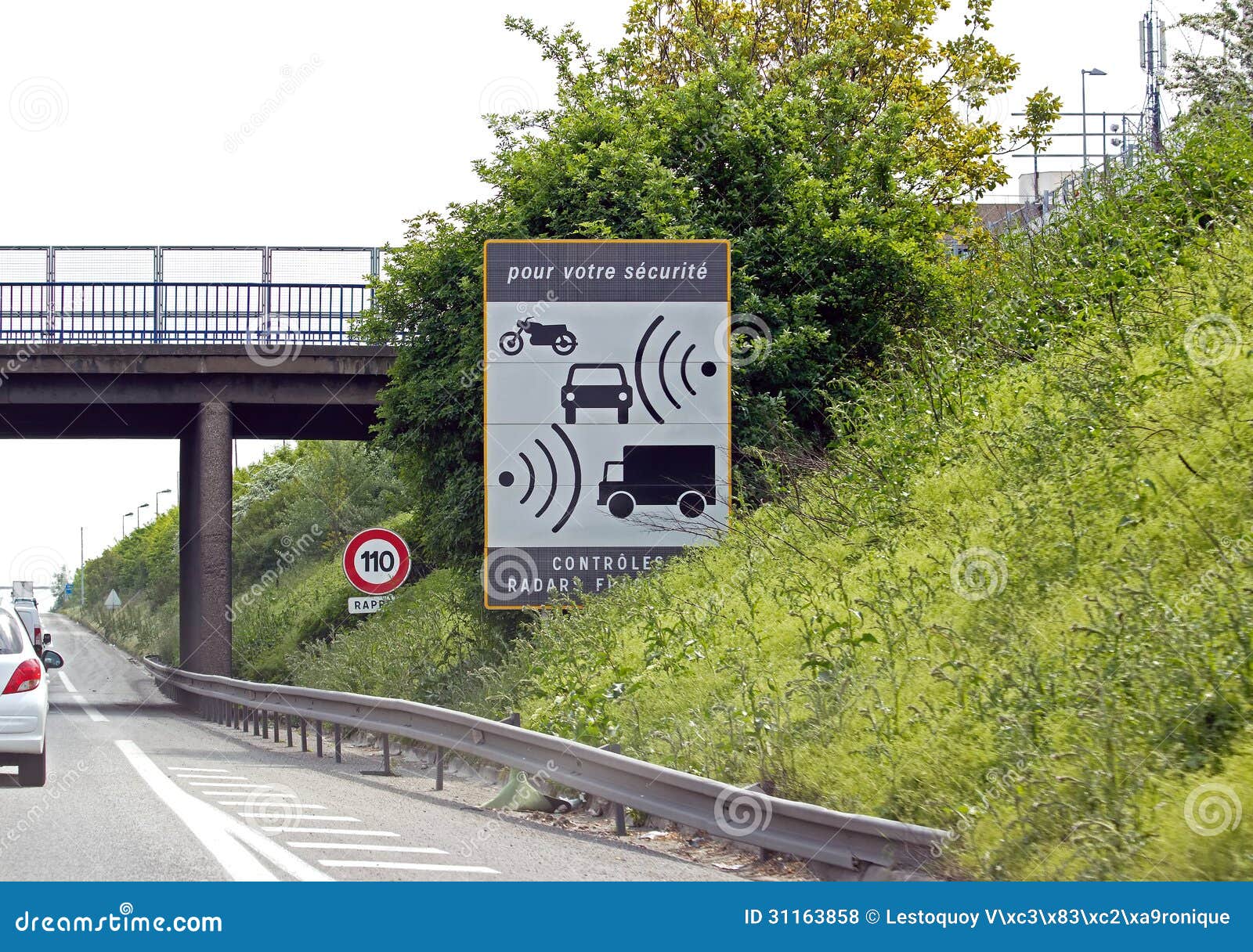 Radar Panel on Highway in France Stock Photo - Image of france, radar ...