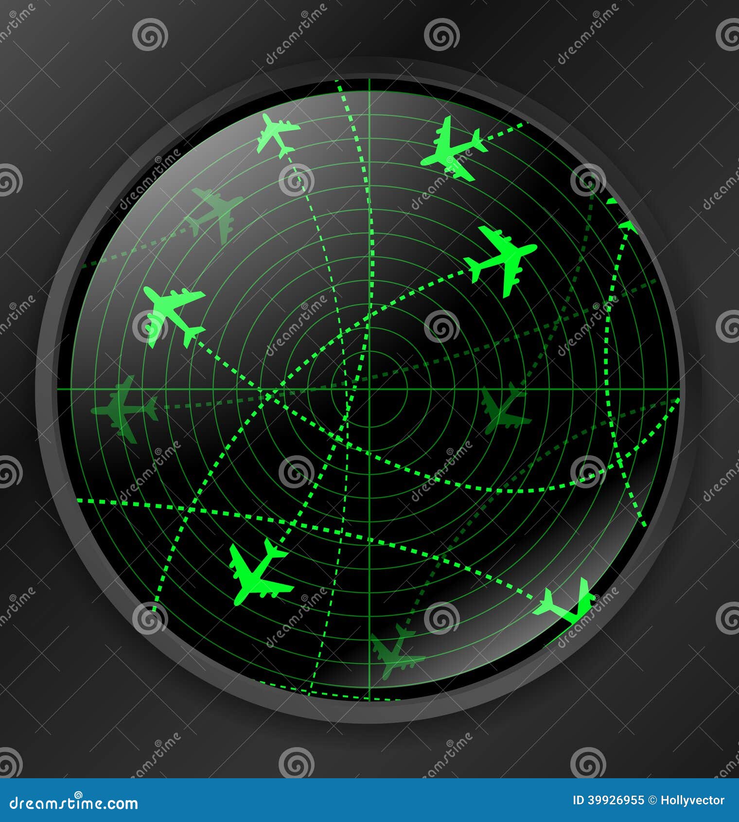 Radar with planes stock vector. Illustration of graphic - 39926955