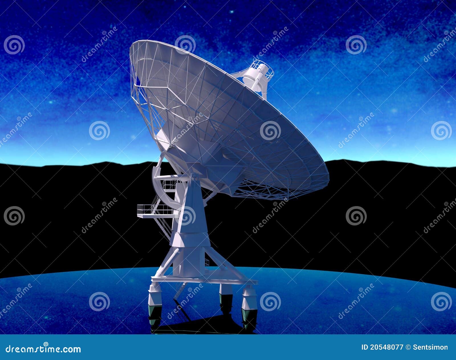 Radar (radio telescope) stock illustration. Illustration of military ...