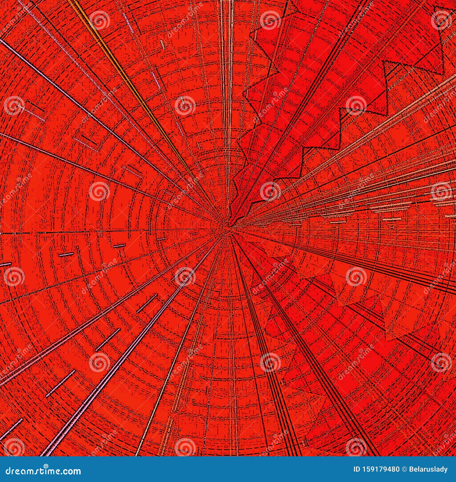 Radar Round Screen with Abstract Grid Lines, Abstract Zigzag Pattern on ...