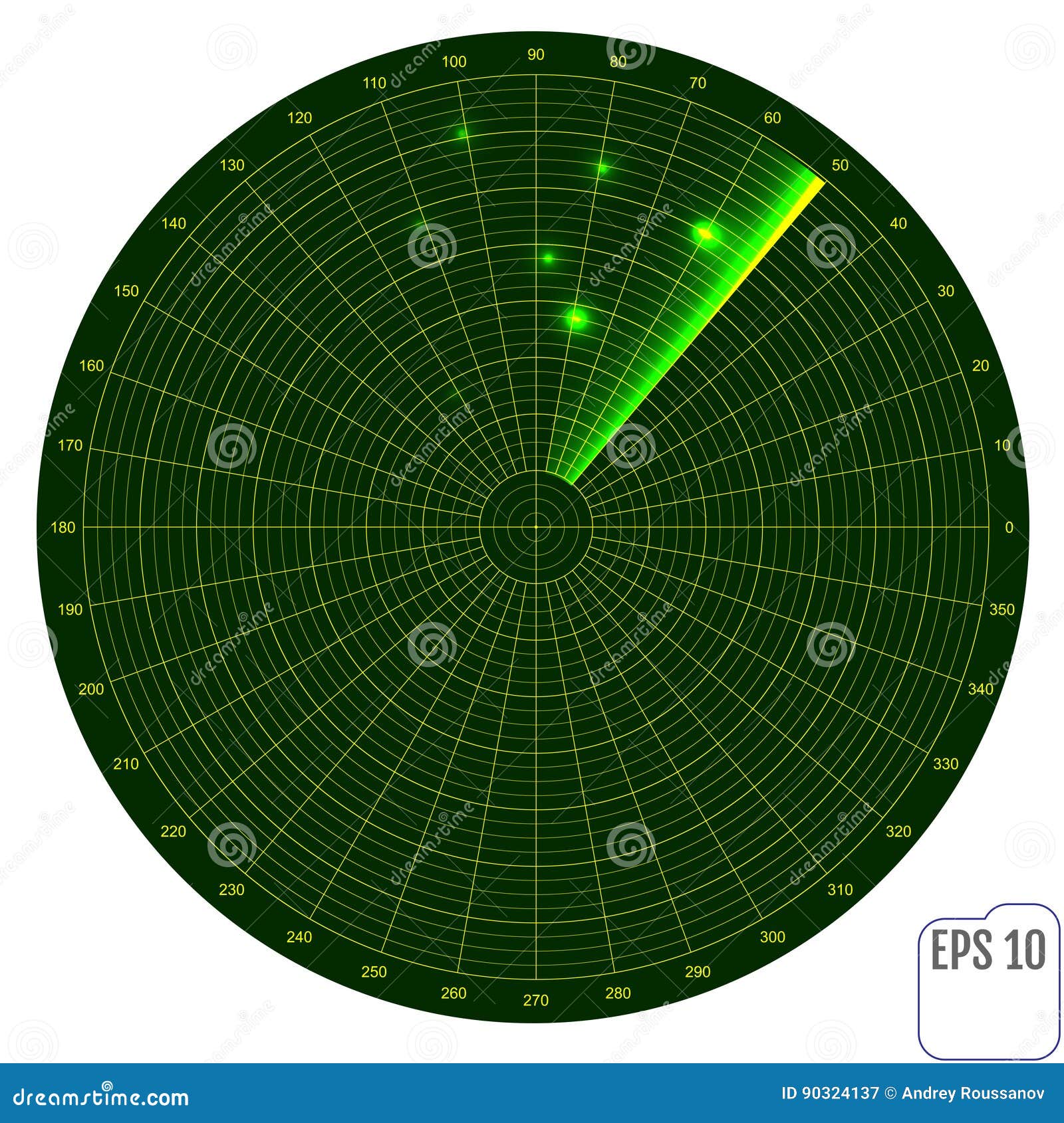 Radar round screen. Vector stock vector. Illustration of military ...