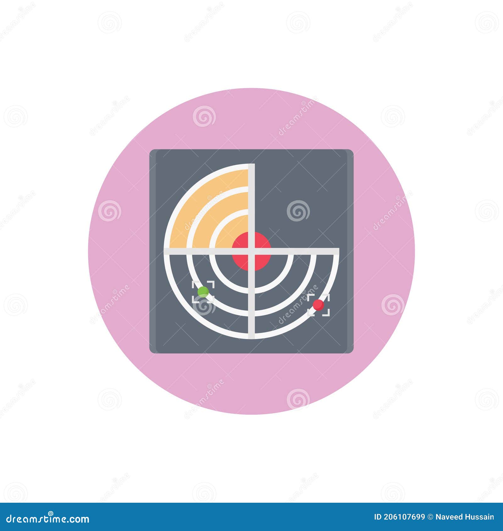 Radar scan stock vector. Illustration of science, scan - 206107699