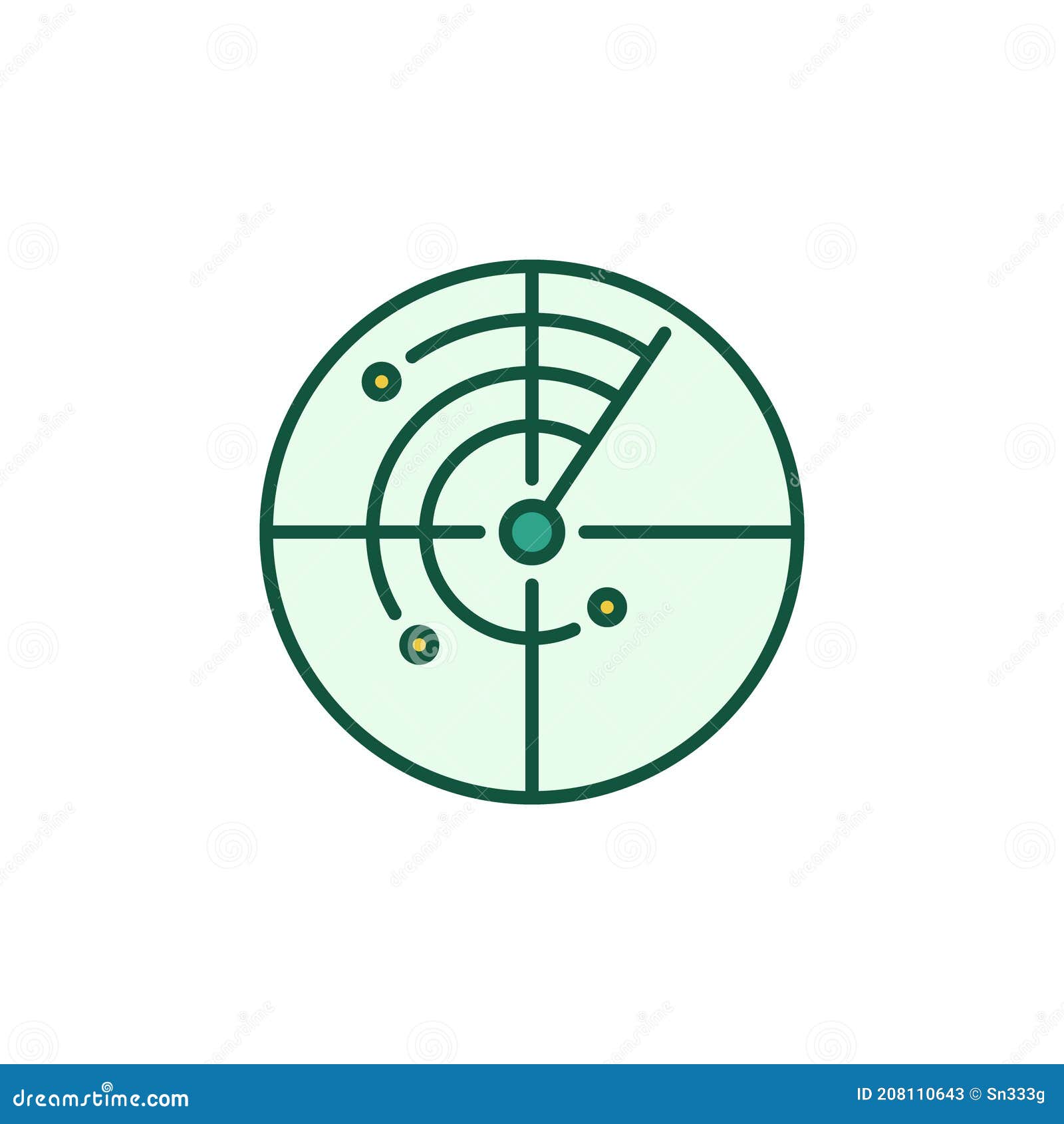 Radar or Scanning Vector Concept Round Colored Icon Stock Vector ...