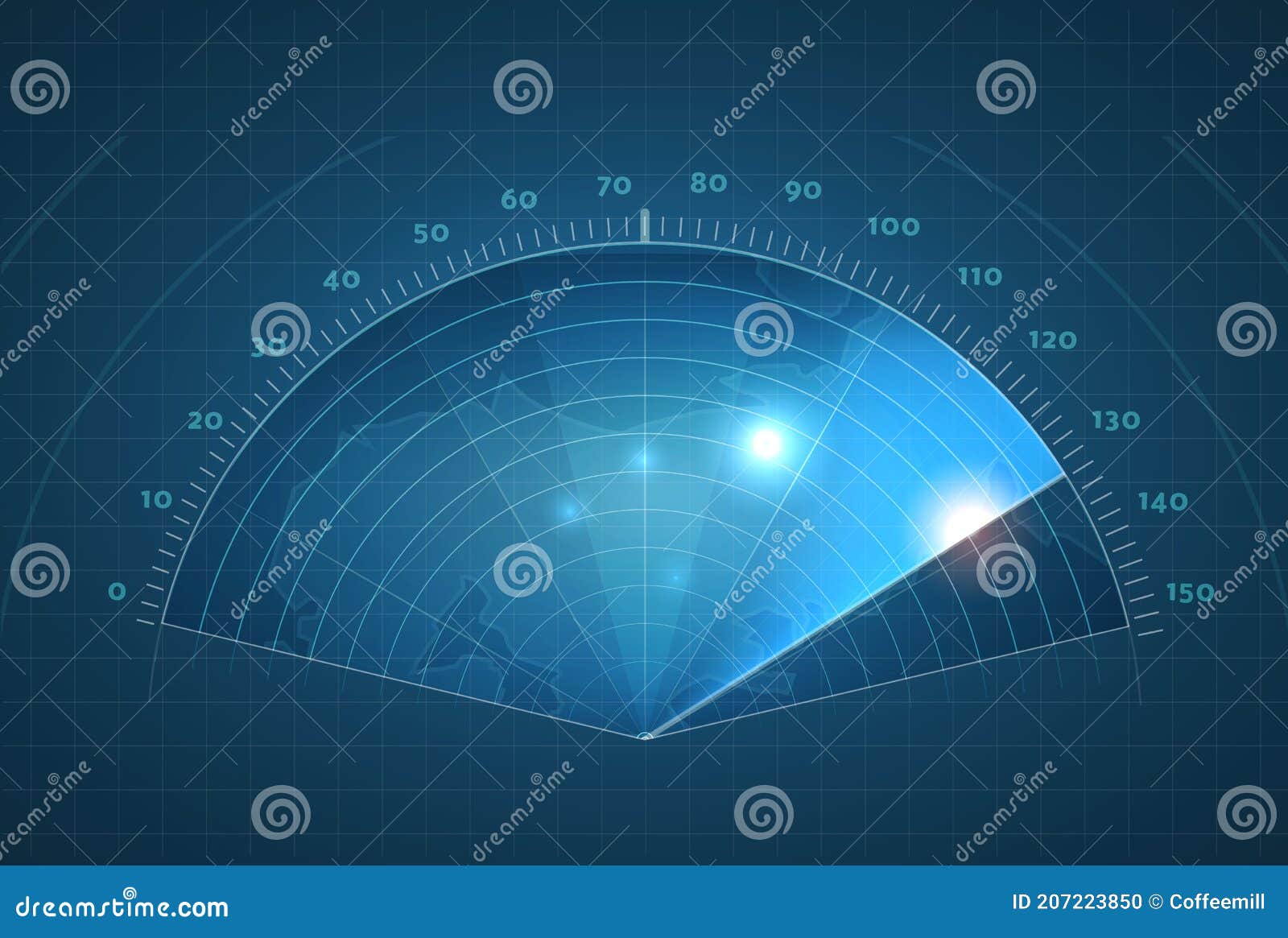 The radar scans the space stock vector. Illustration of vision - 207223850