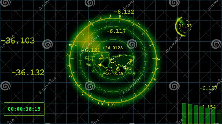 Radar Screen Digital Mapping System Abstract Background Stock ...