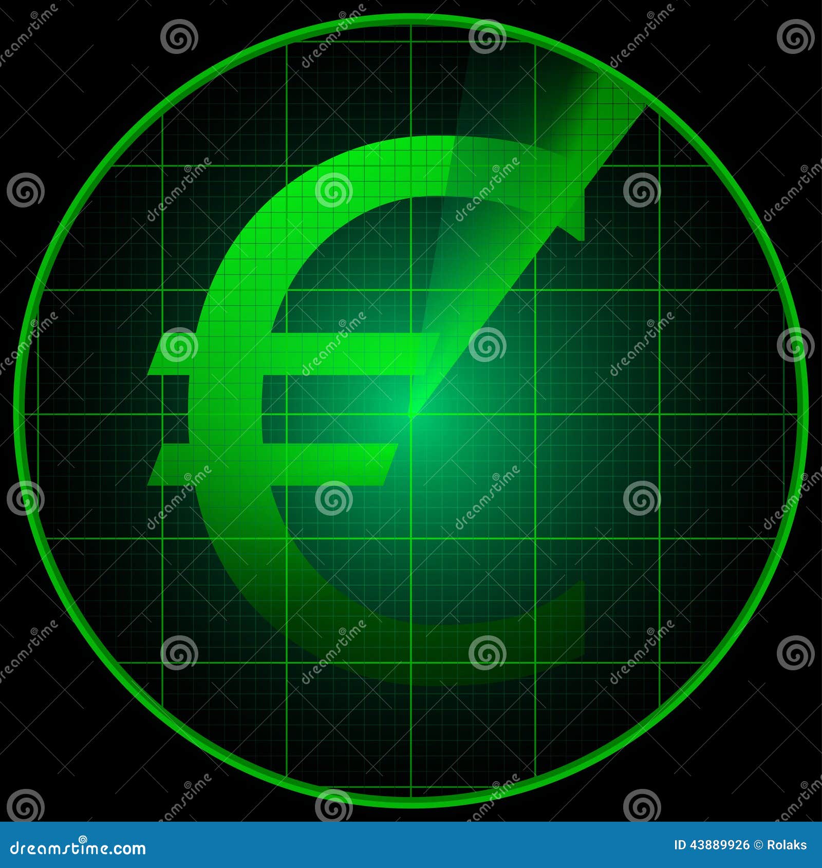 Radar Screen with Euro Symbol Stock Vector - Illustration of business ...