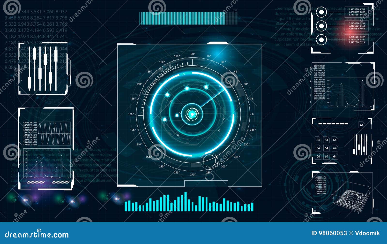 Radar Screen.Futuristic User Interface Stock Vector - Illustration of ...