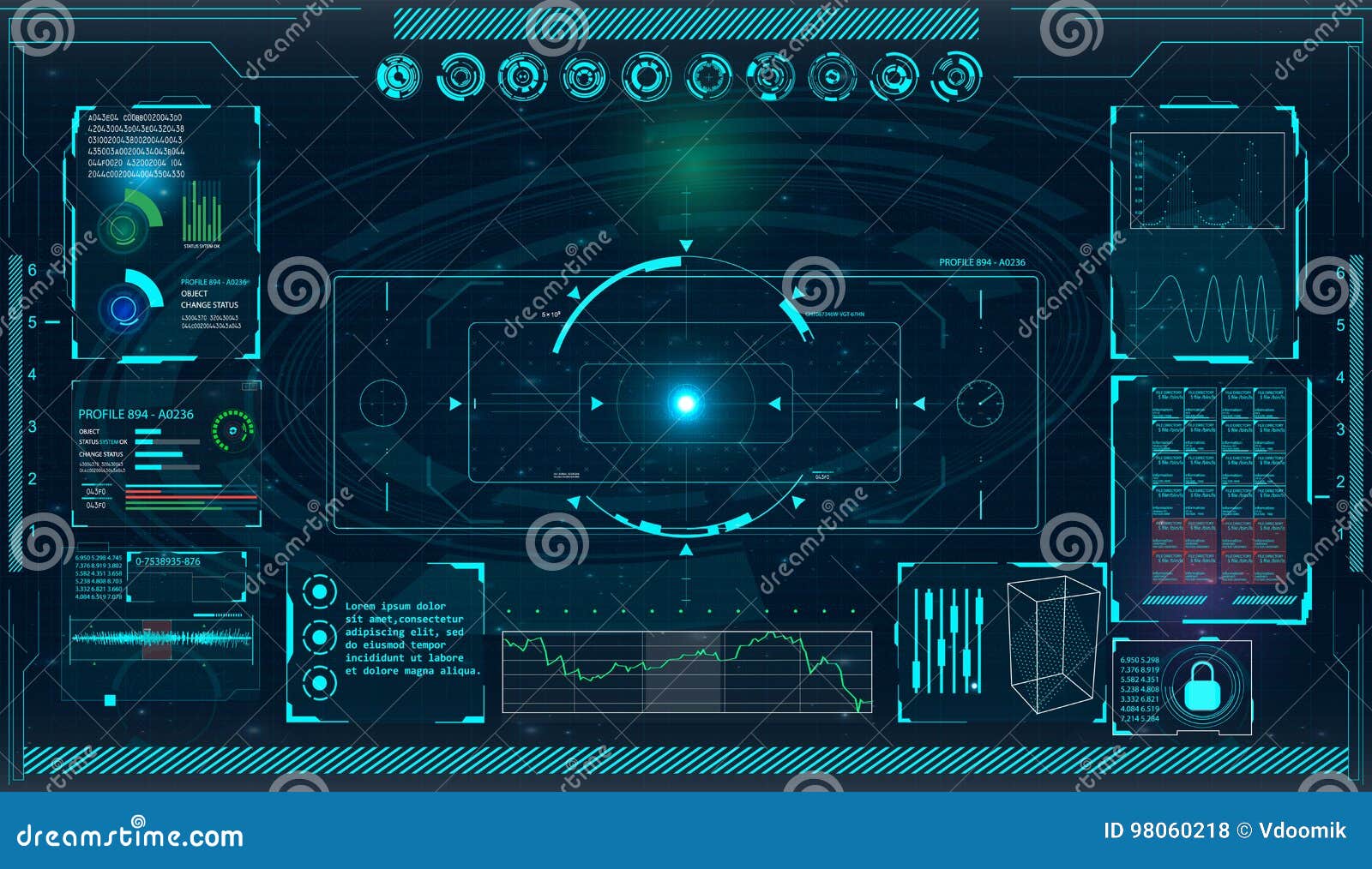 Radar Screen.Futuristic User Interface Stock Vector - Illustration of ...