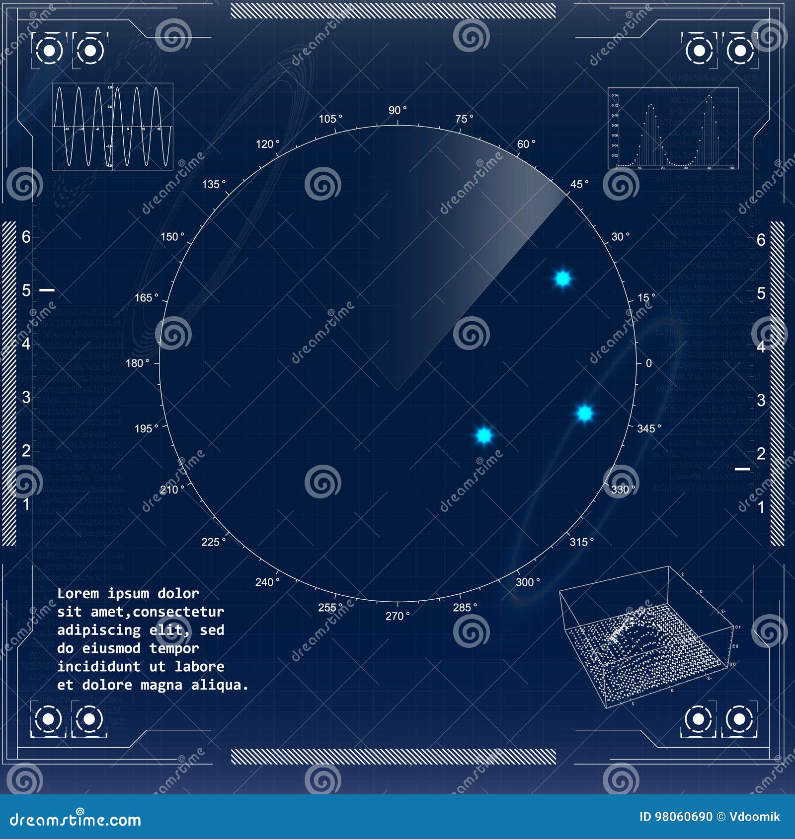 Radar Screen.Futuristic User Interface Stock Illustration ...
