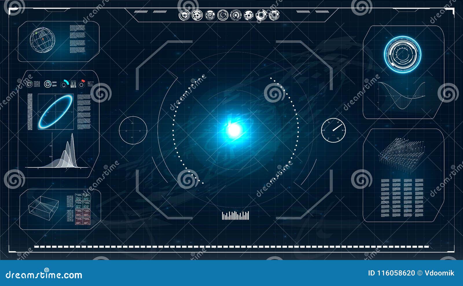 Radar Screen. HUD. Futuristic User Interface.Vector Illustration for ...