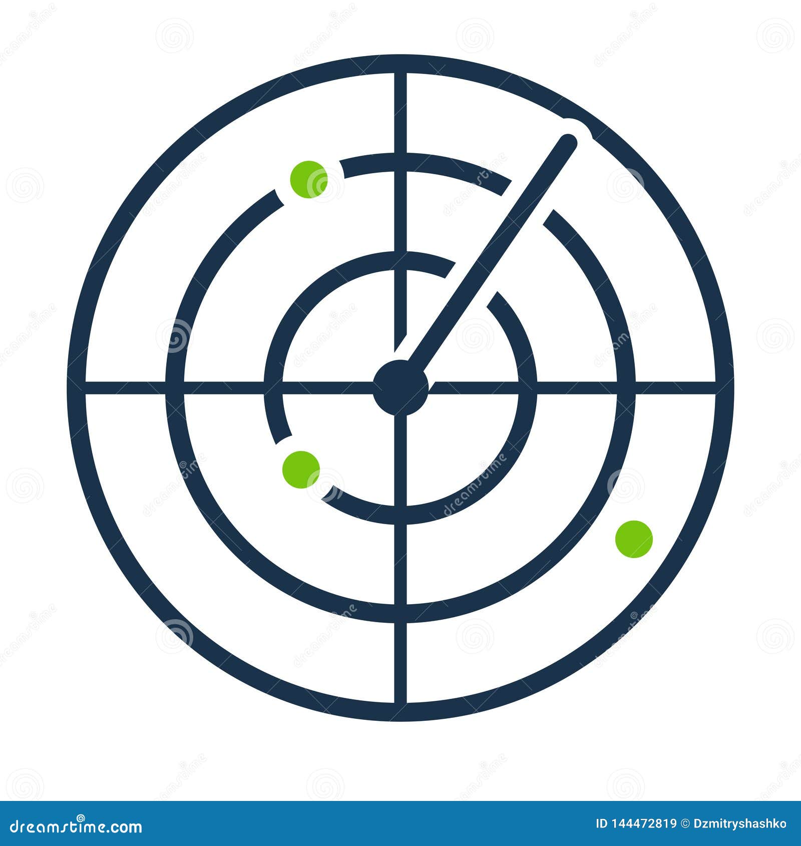 Radar screen icon. stock vector. Illustration of discovery - 144472819