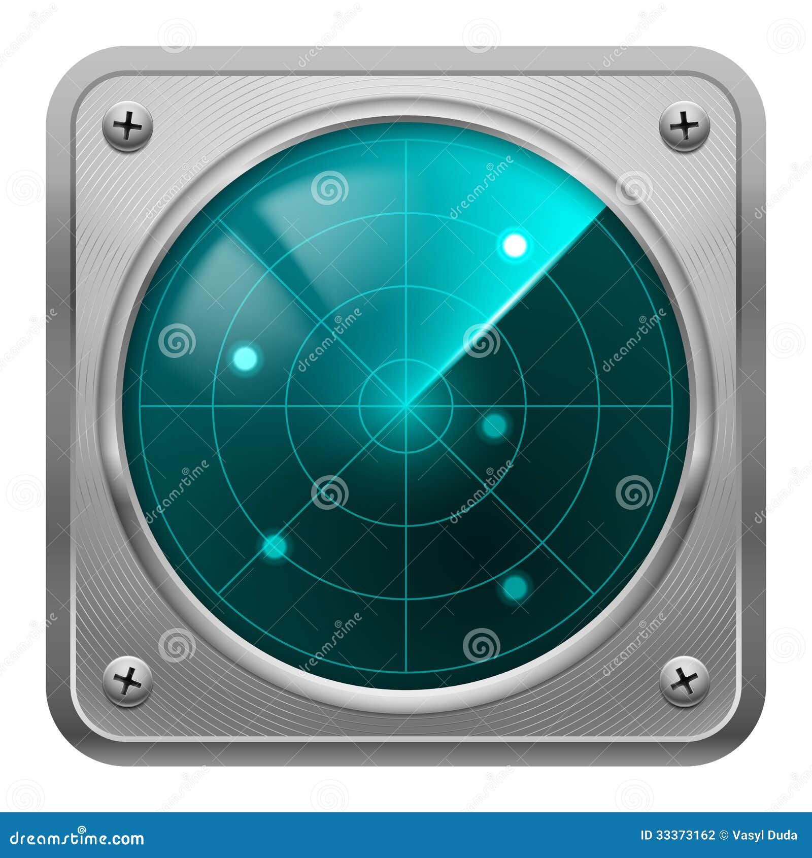 Radar Screen in Metal Frame. Stock Vector - Illustration of range ...