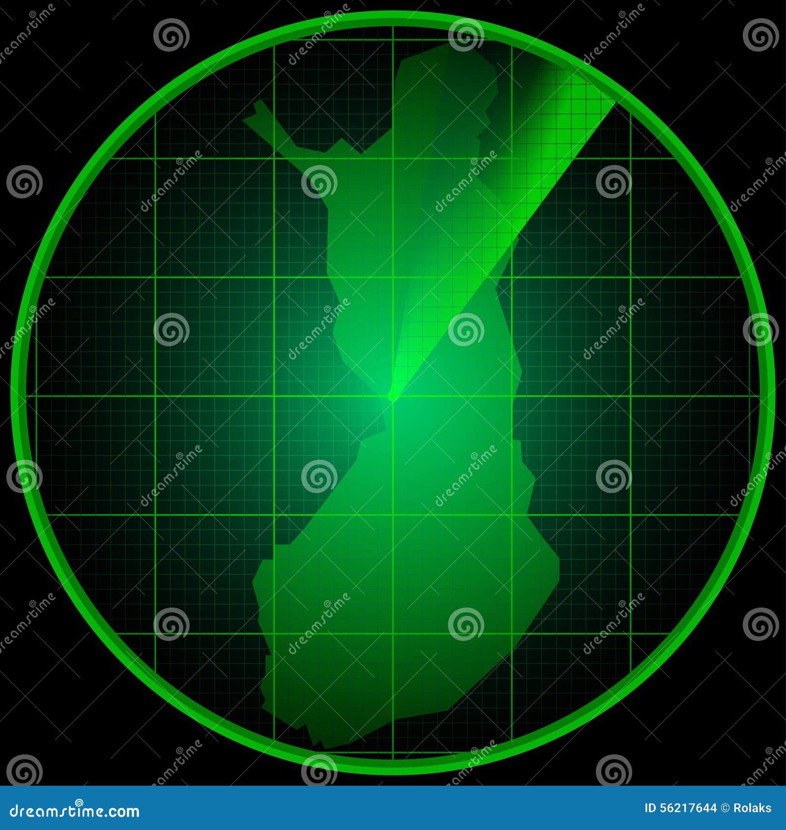 Radar Screen with the Silhouette of Finland Stock Vector - Illustration ...