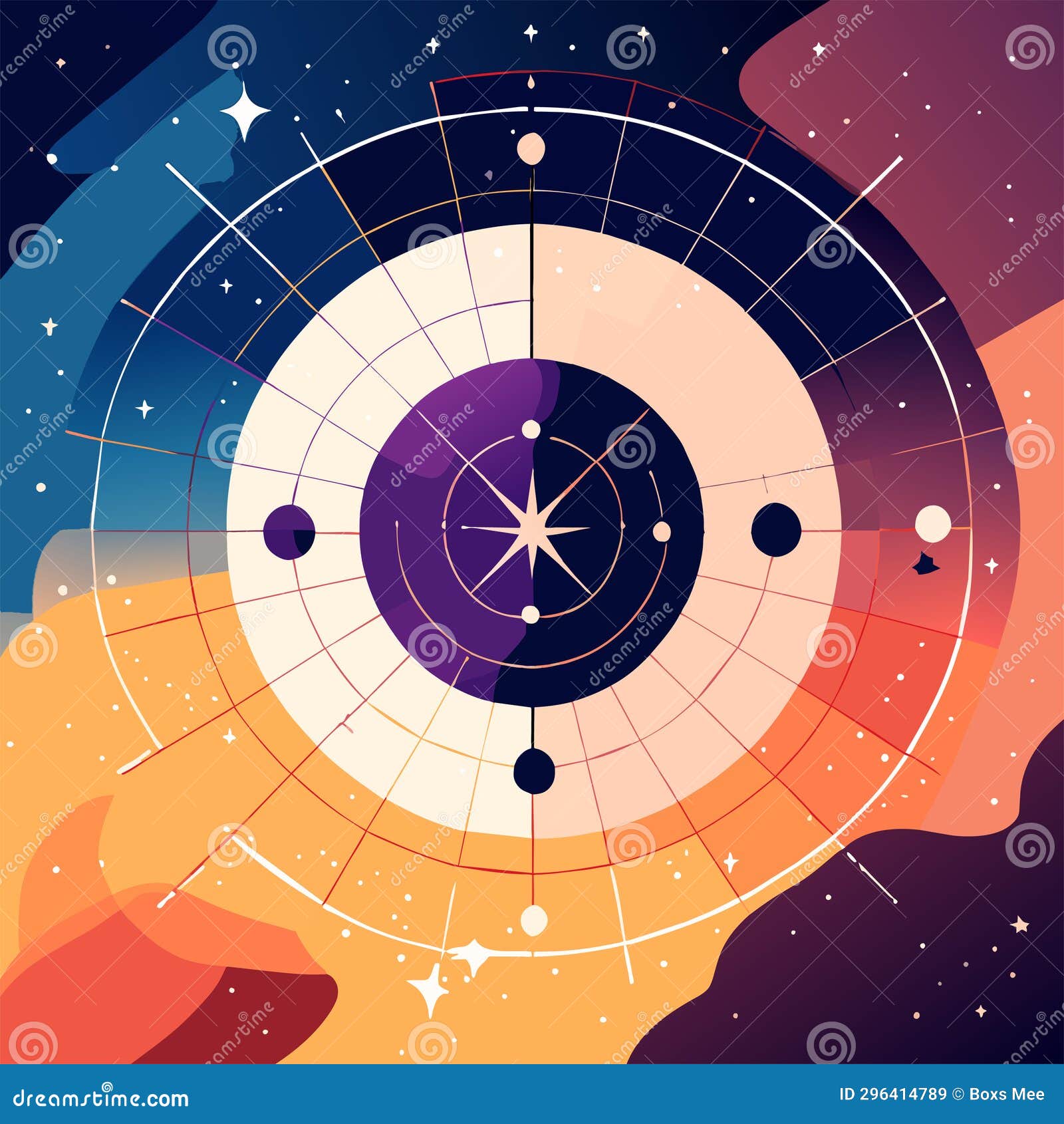 Radar in Space. Vector Illustration in Flat Style. the Concept of ...