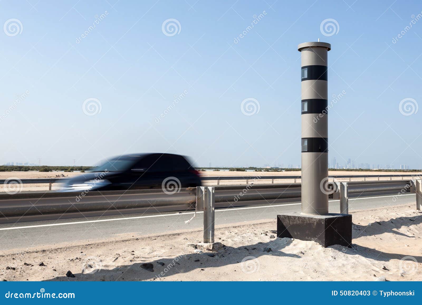 Radar Speed Control Camera at the Highway Stock Image - Image of dhabi ...