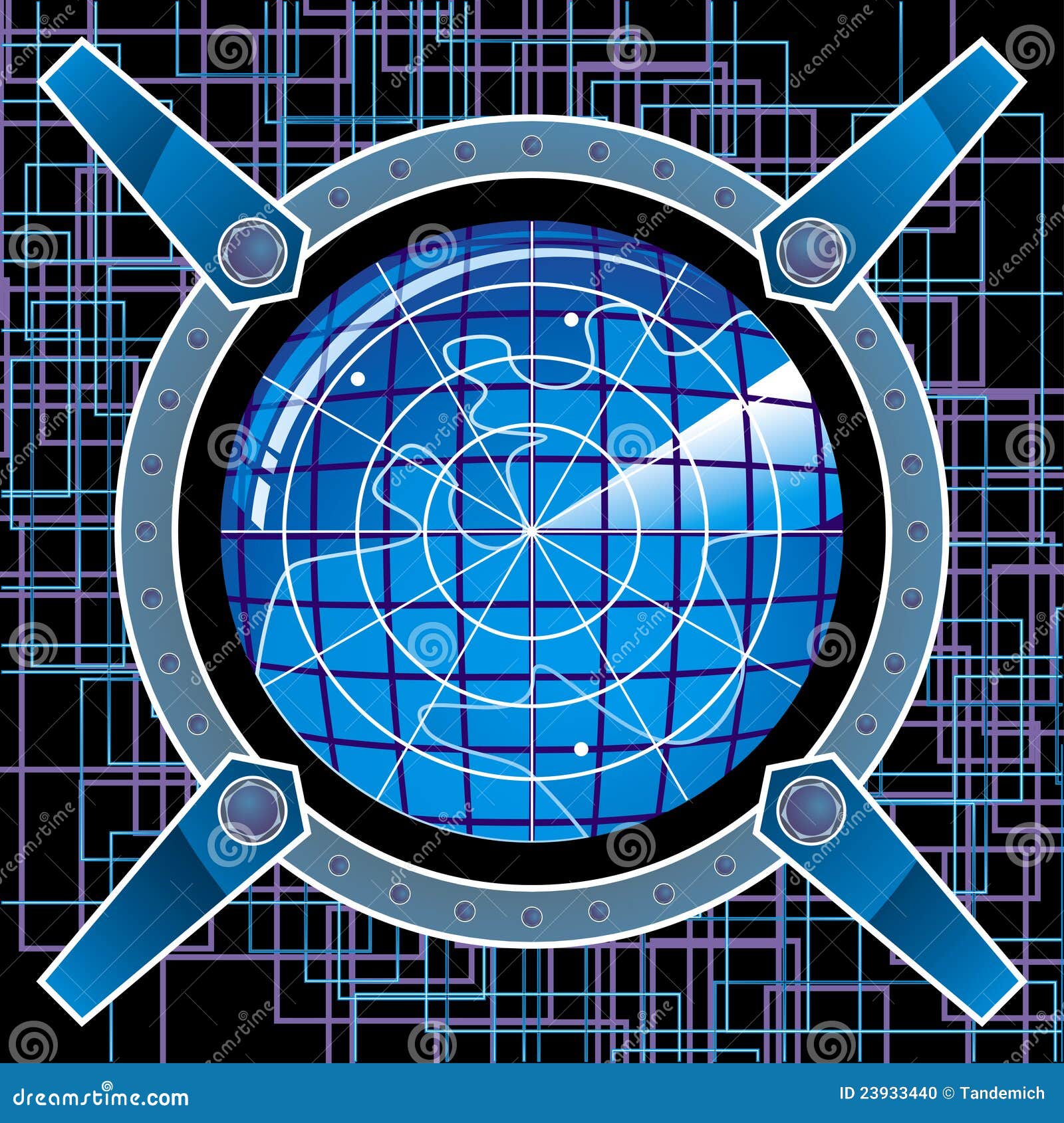 Radar in the Steampunk Style Stock Illustration - Illustration of panel ...