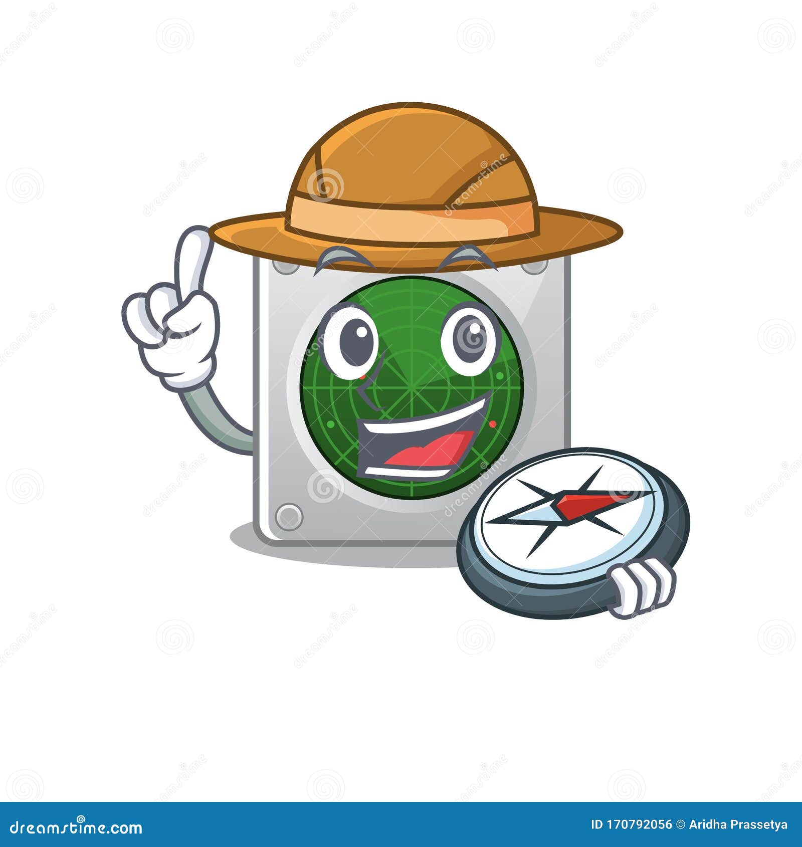 Radar Stylized Explorer Having a the Compass Stock Vector ...