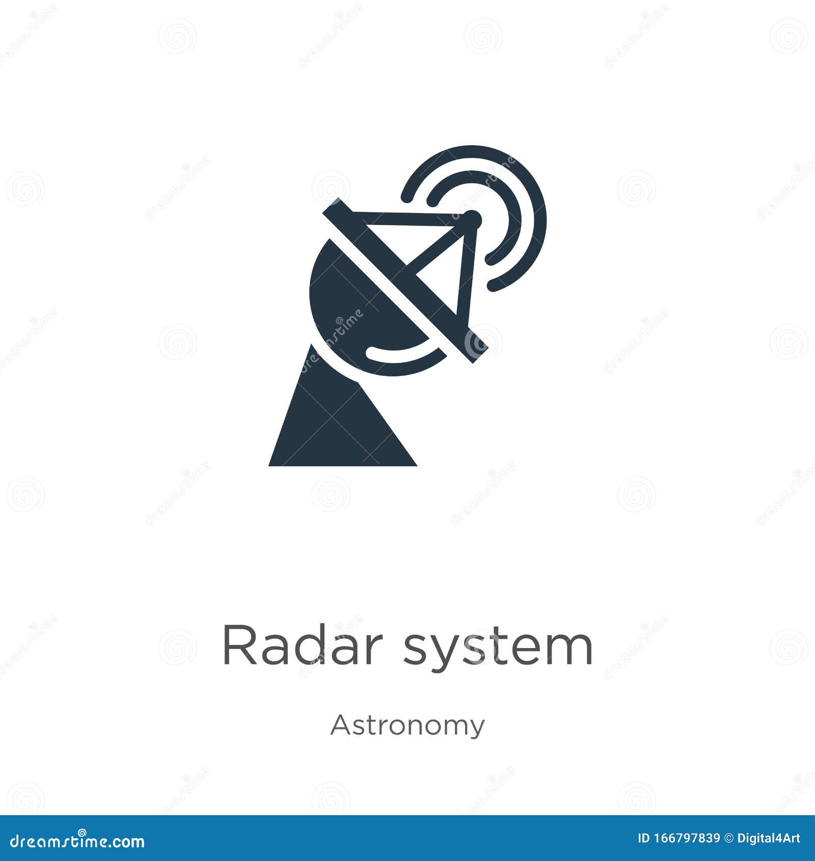 Radar System Icon Vector. Trendy Flat Radar System Icon from Astronomy ...