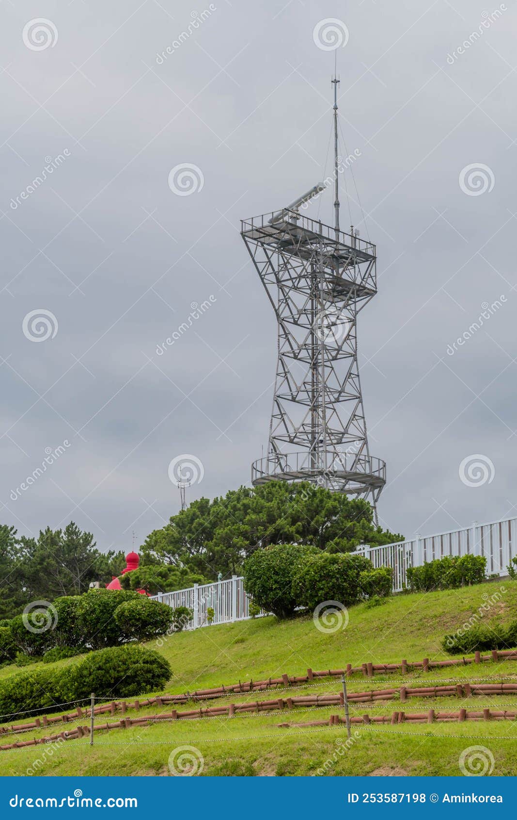 Radar Tower at Lighthouse Complex Stock Photo - Image of oceangoing ...