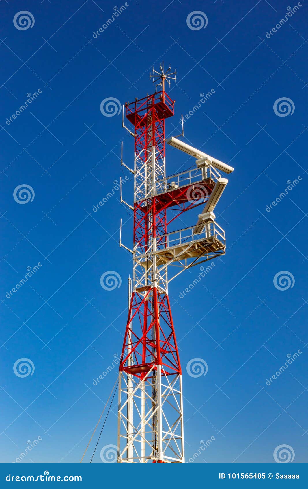 Radar Tower, Vertical Composition Stock Image - Image of tower, antenna ...