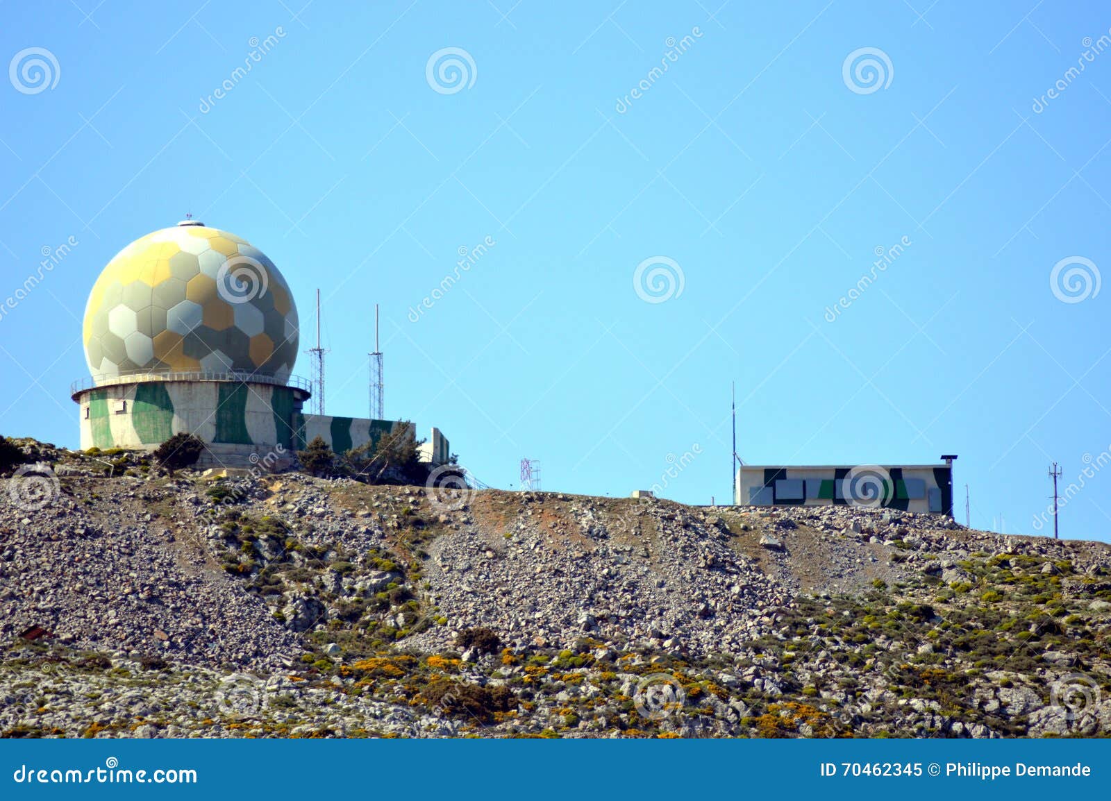A radar tracking station. stock image. Image of meteorology - 70462345