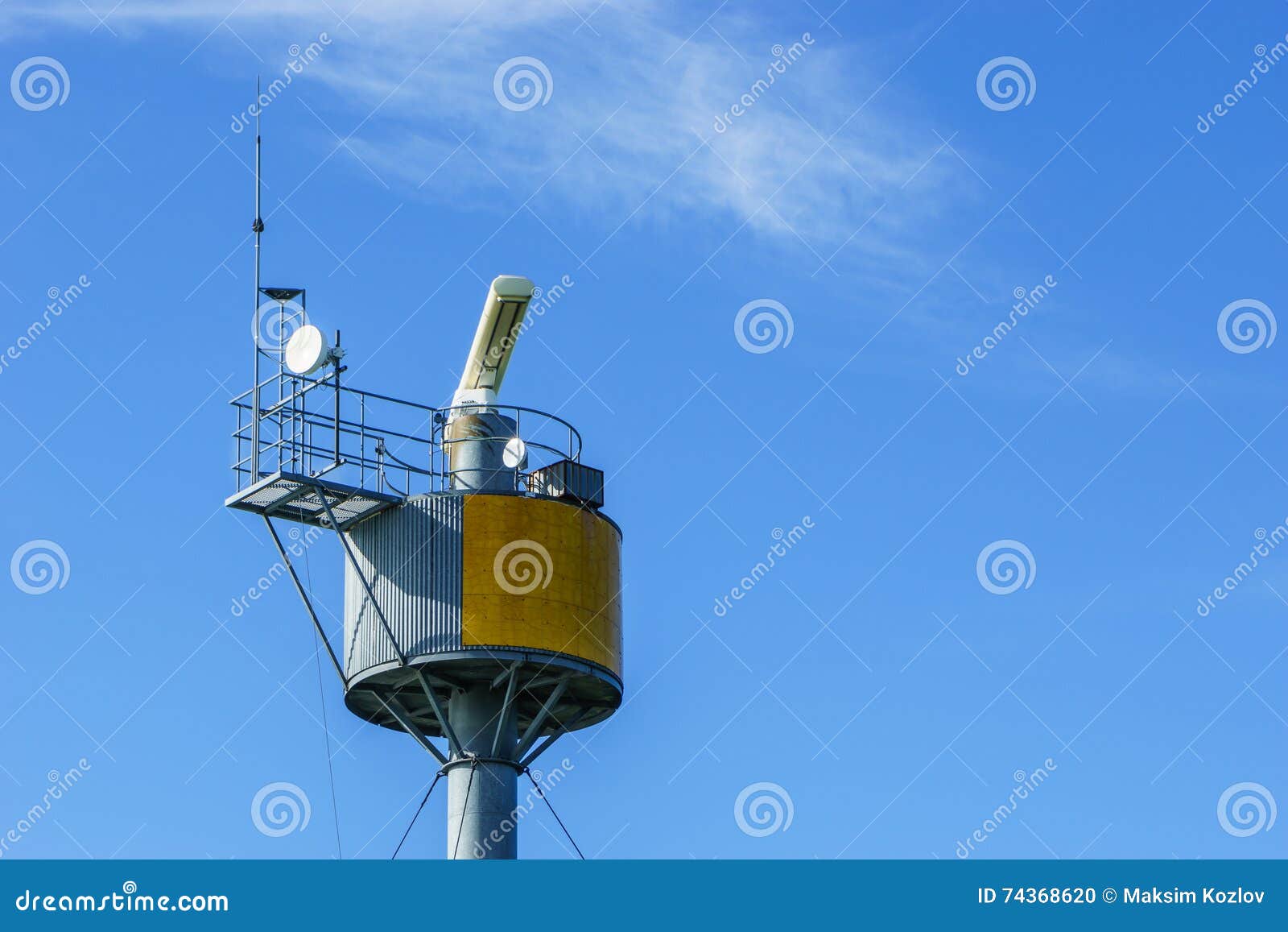 Radar transmitter tower stock photo. Image of area, column - 74368620