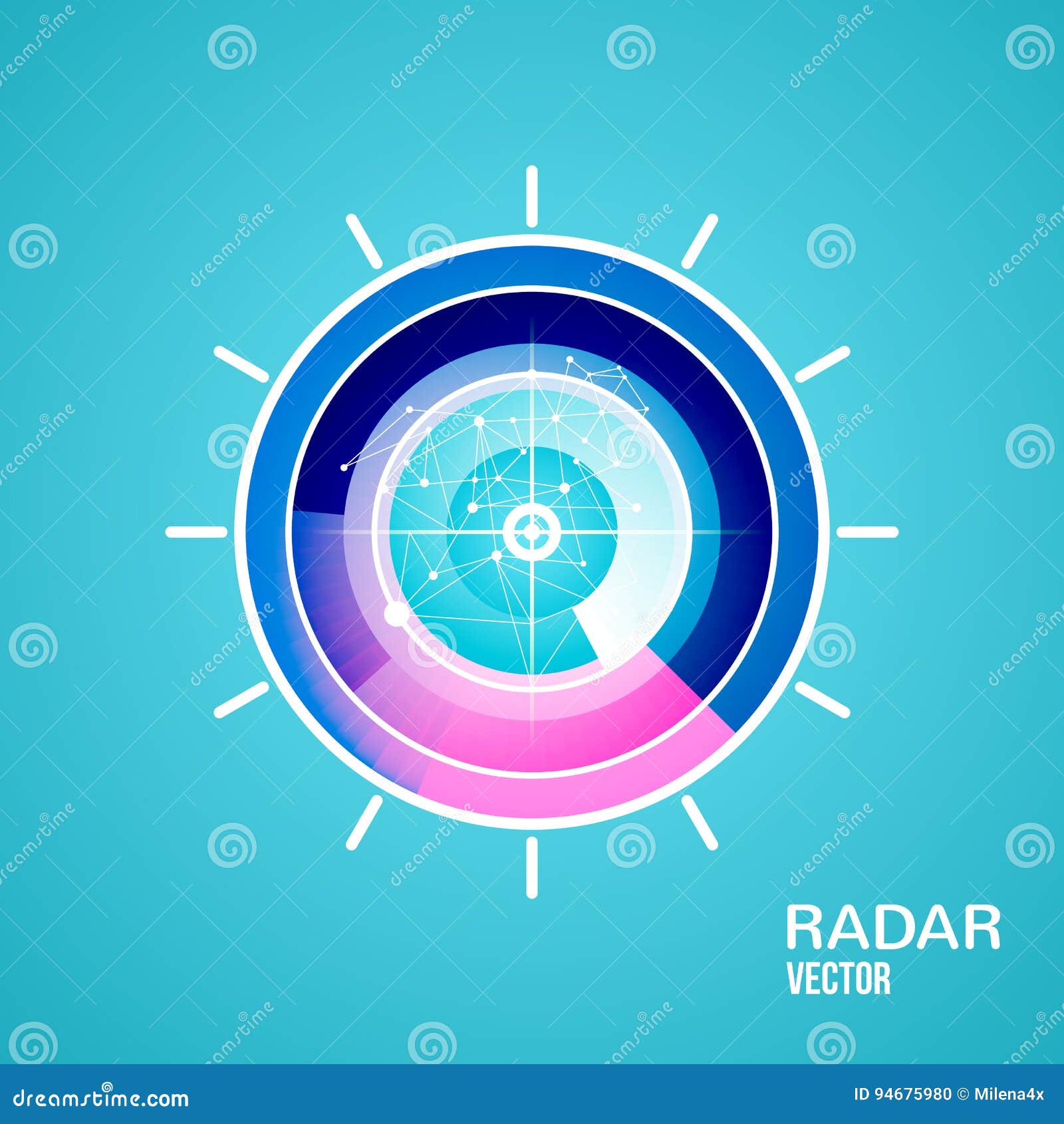 Radar Vector Icon . Flat Style Illustration Stock Vector - Illustration ...