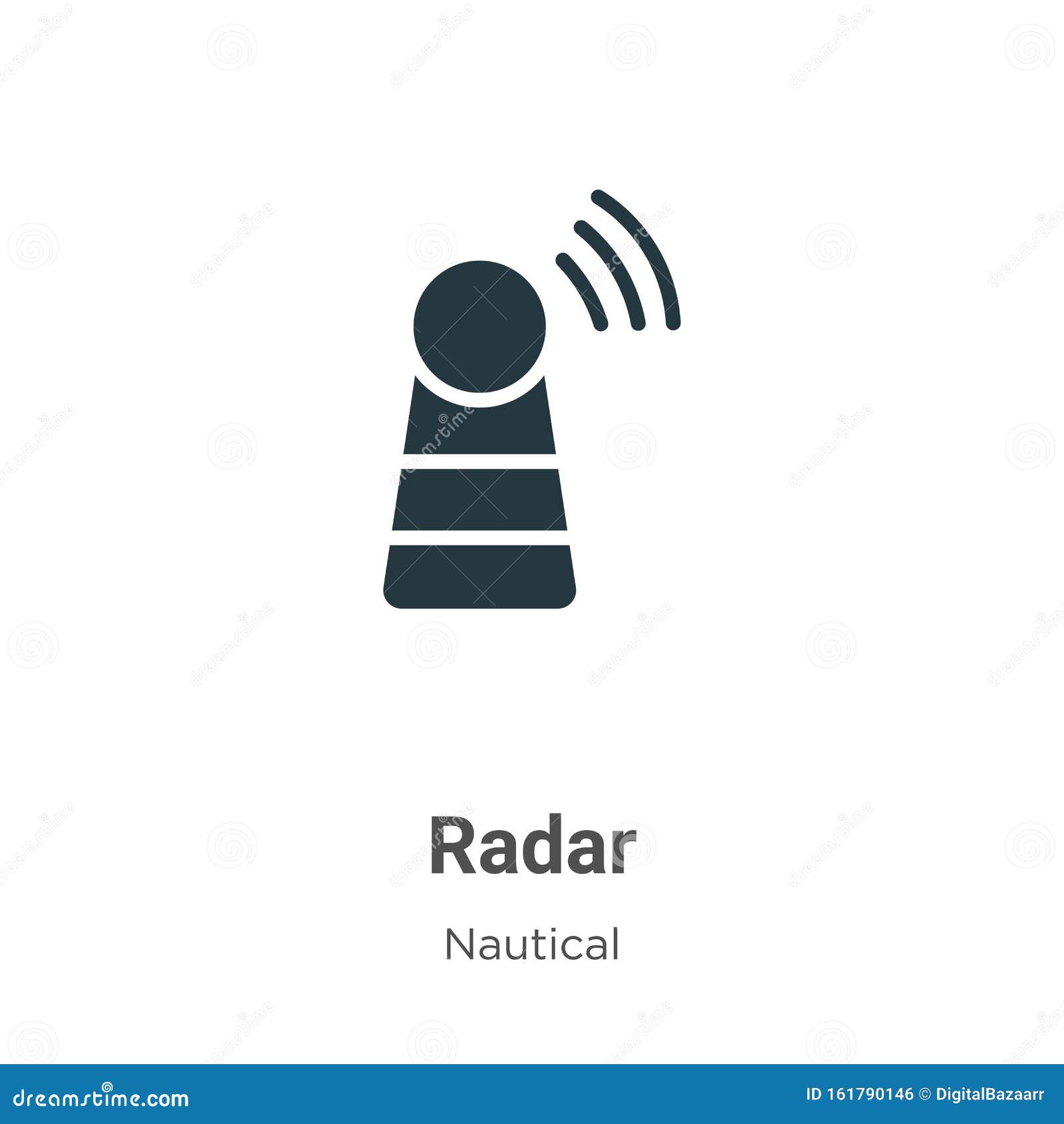 Radar Vector Icon on White Background. Flat Vector Radar Icon Symbol ...