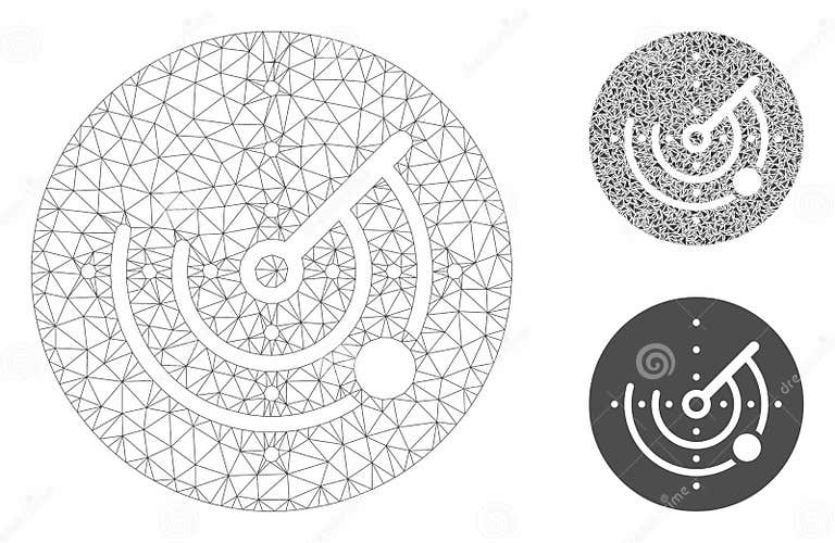 Radar Vector Mesh Network Model and Triangle Mosaic Icon Stock Vector ...