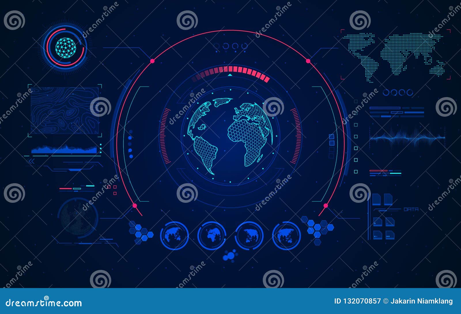 Radar stock vector. Illustration of screen, digital - 132070857